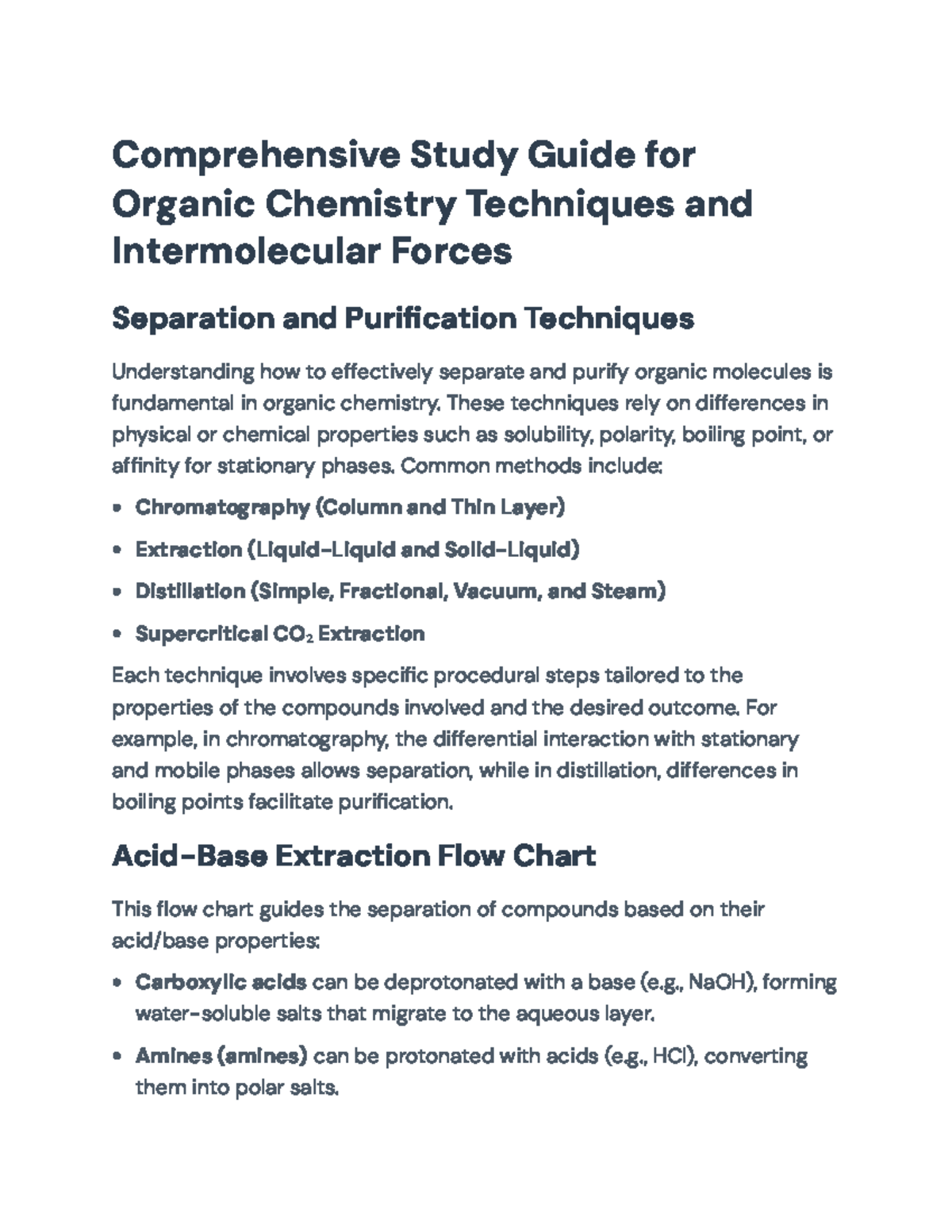 Comprehensive Study Guide For Organic Chemistry Techniques OC101