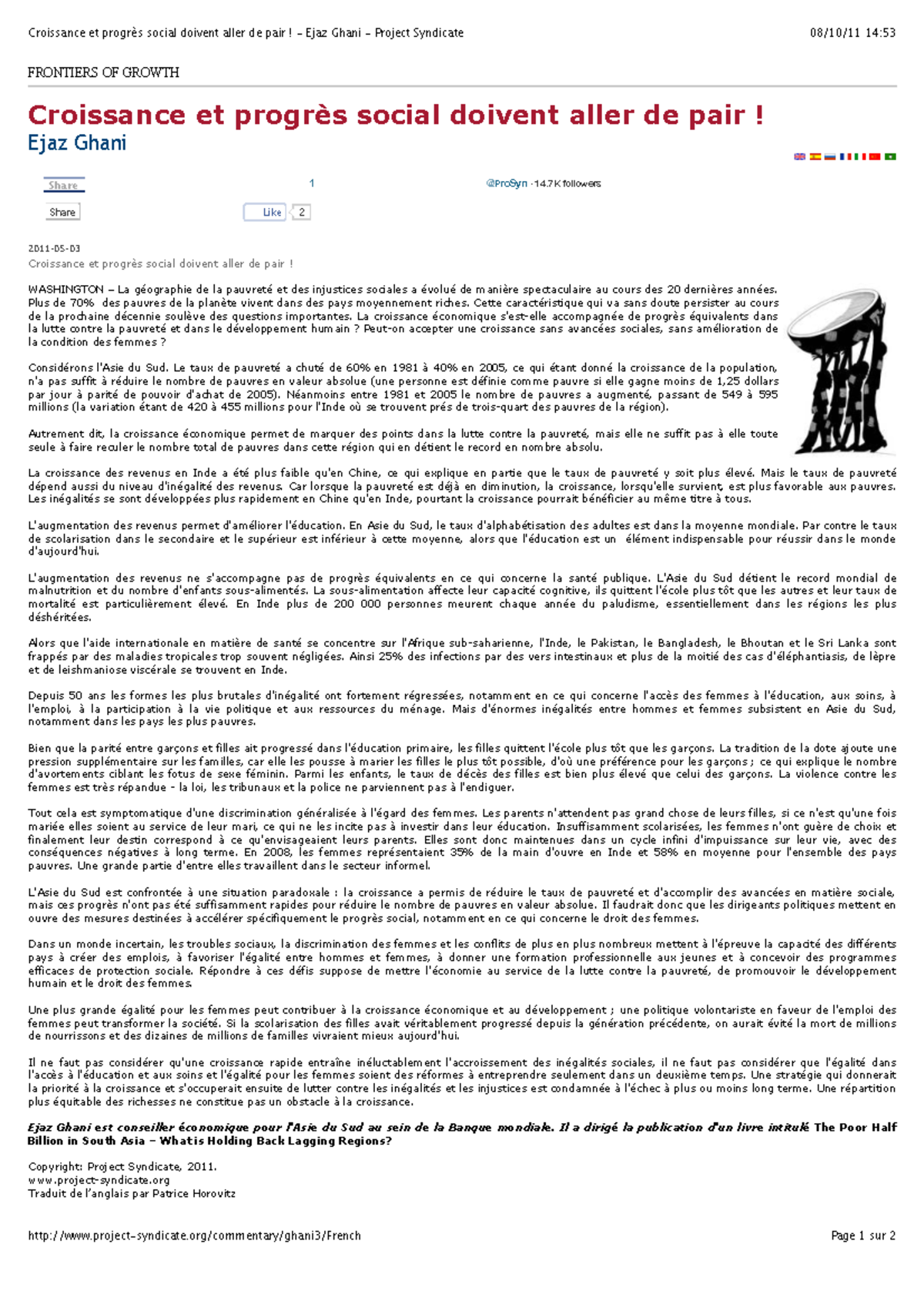 Croissance et Progrès Social en Asie du Sud : Défis et Perspectives ...