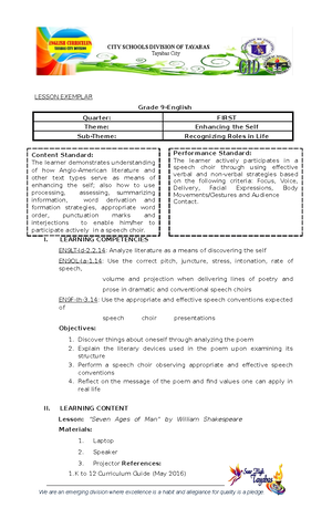 DLP English 10 Compose AN Independent Critique - Detailed Lesson Planed ...