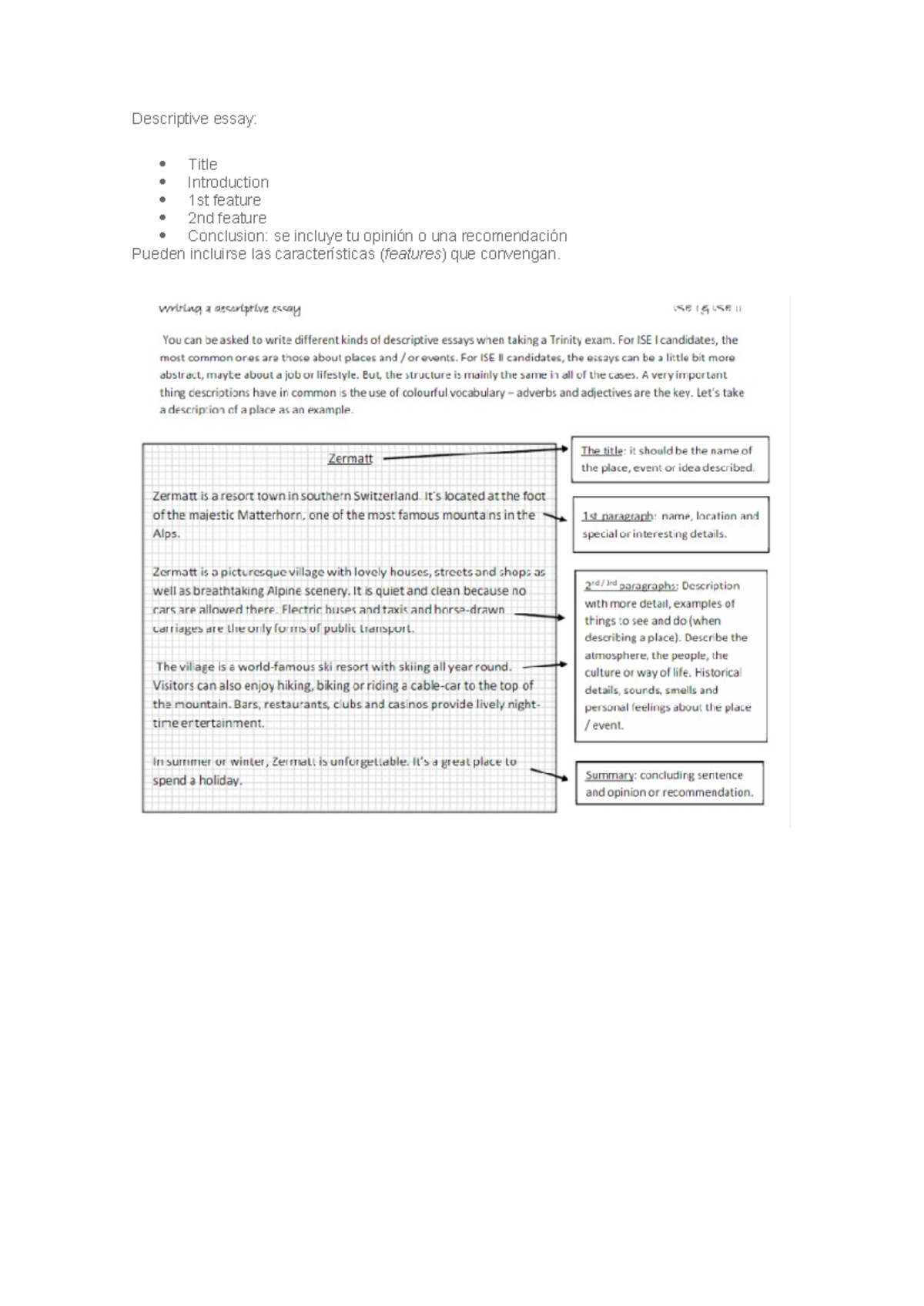 B1 Writing Guide: Descriptive & Discursive Essay Structure - Studocu