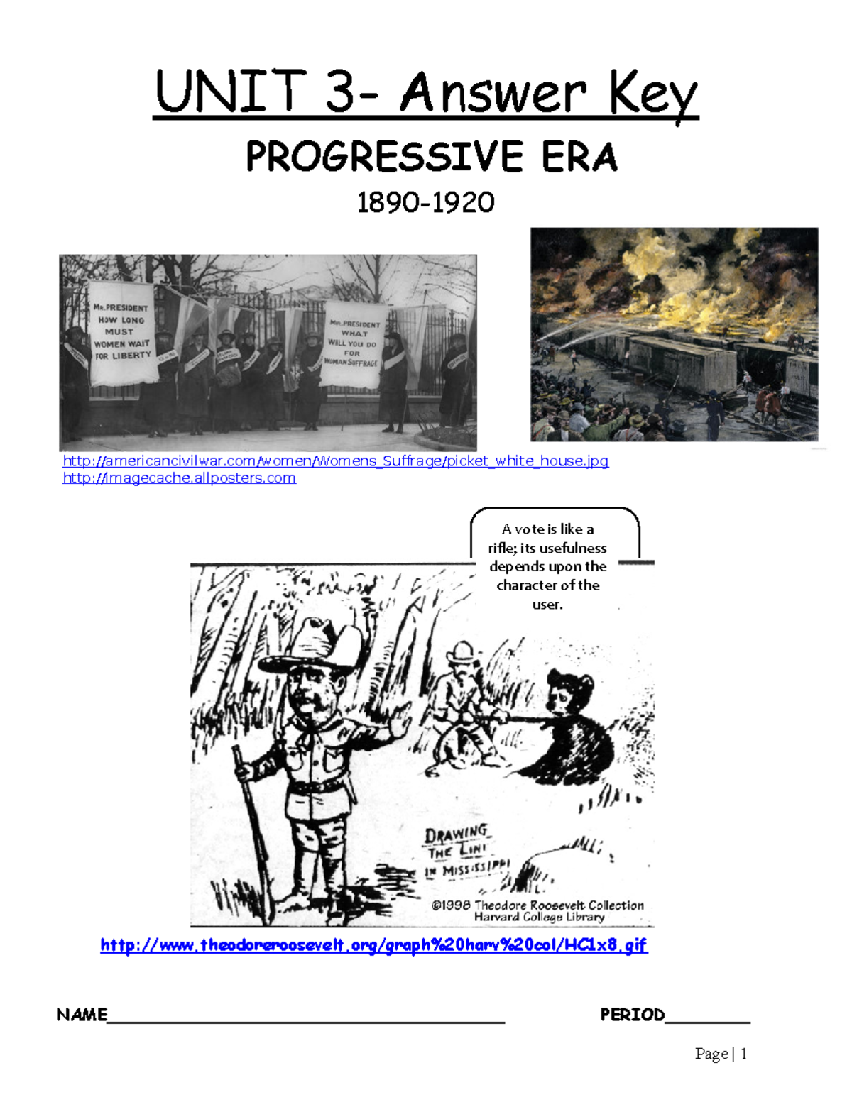 Unit 3 Progressive Era Packet Answer Key - 8th Grade Social Studies ...