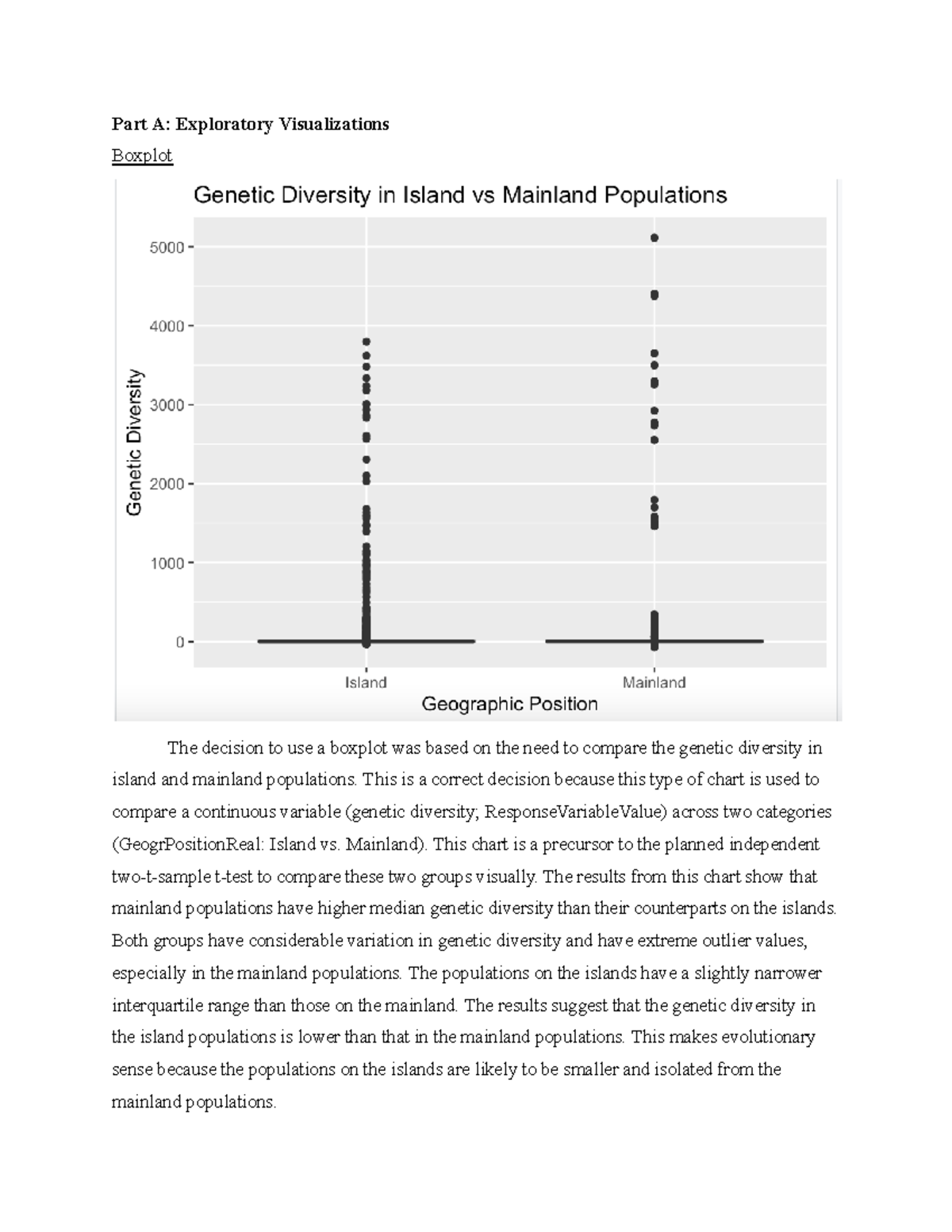 Lab Application 4: Boxplot & Scatterplot Analysis of Genetic Diversity ...
