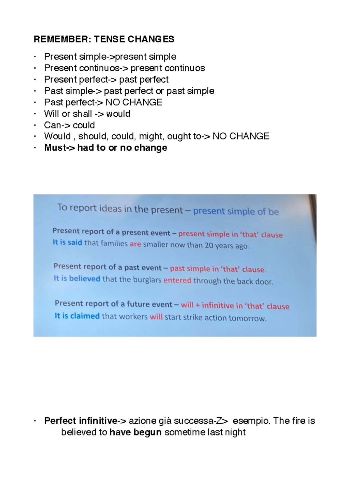 TENSE CHANGES: Present, Past, and Future Forms Explained - Studocu