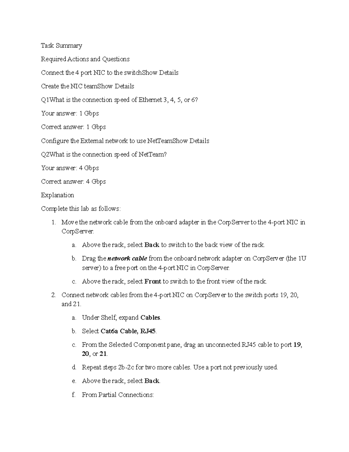 Lab 7 - NIC Teaming and External Network Configuration IT212 - Studocu