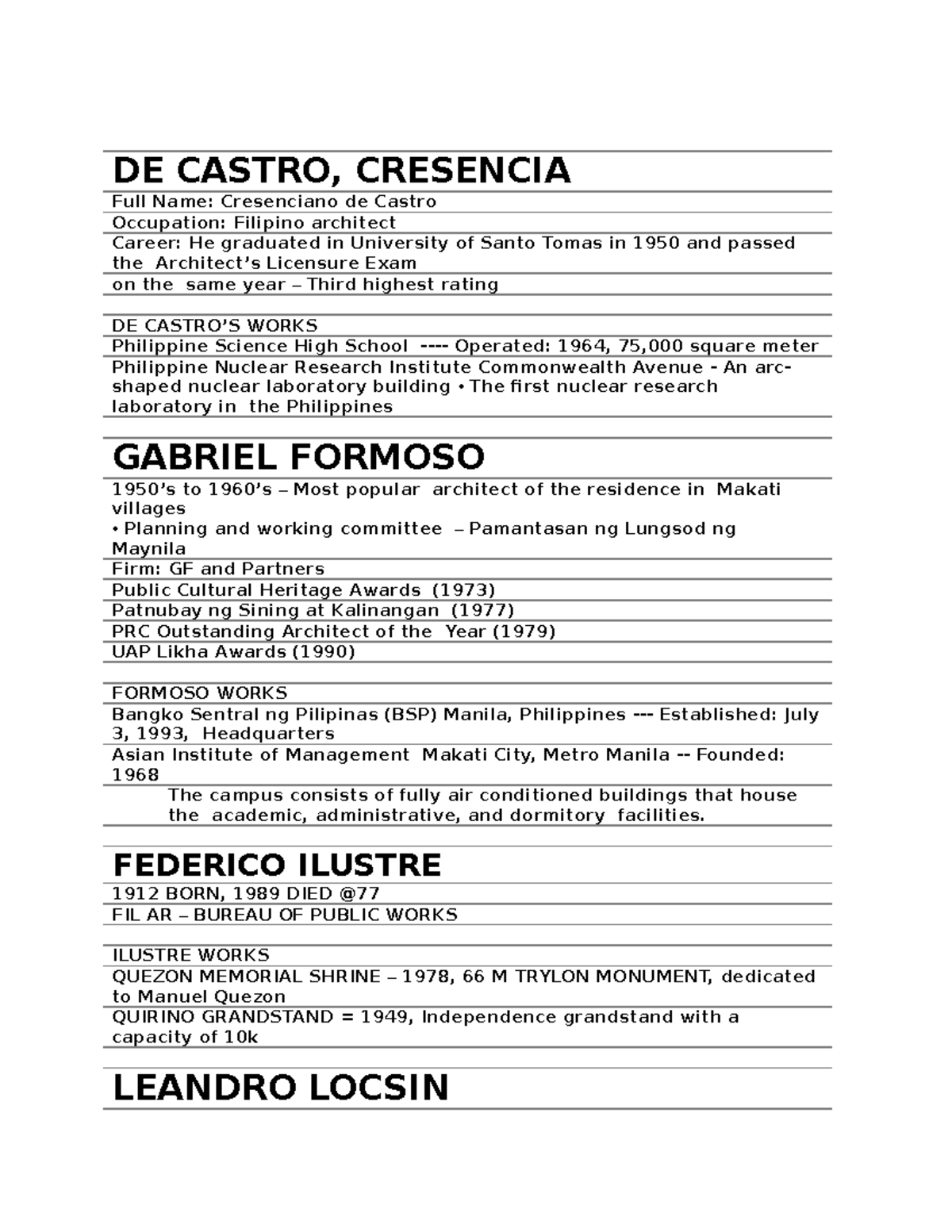 Philippine Architecture Review - Lecture Notes 1-3 on Notable ...