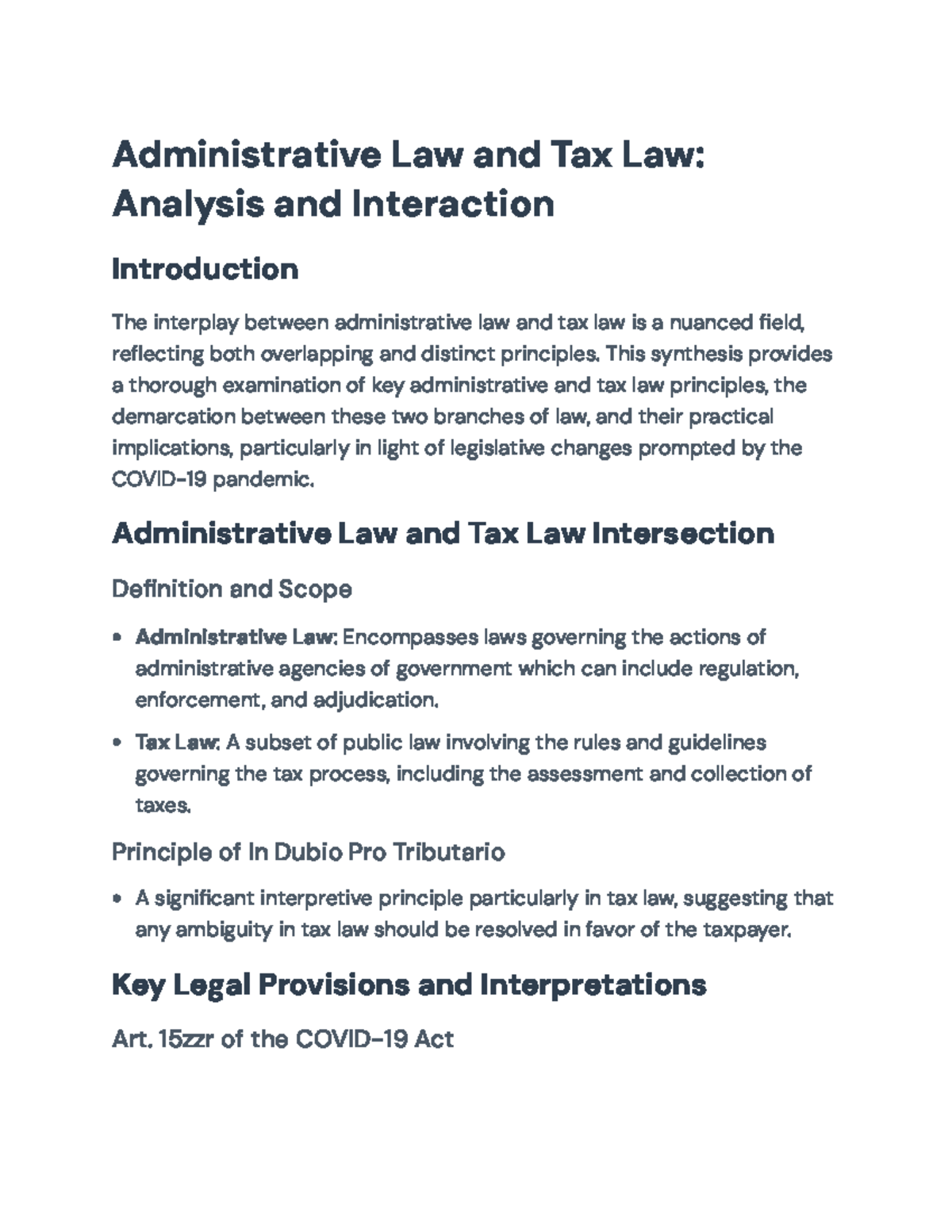Administrative Law and Tax Law (ALTL 101): COVID-19 Impacts ...