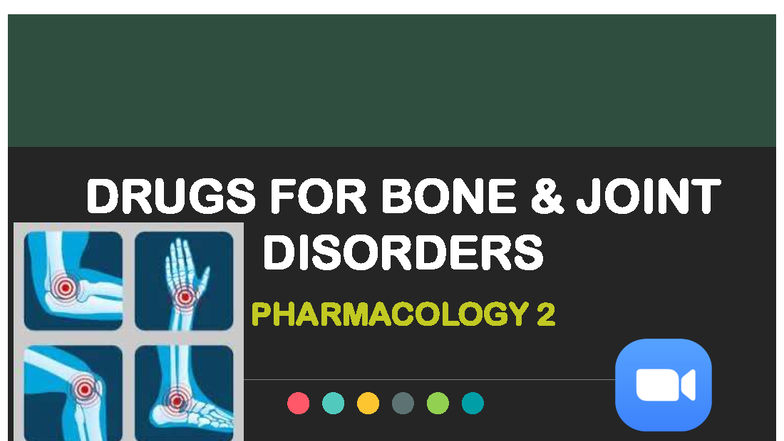 PHARM 2: Drugs for Bone & Joint Disorders - Gout & Osteoarthritis - Studocu