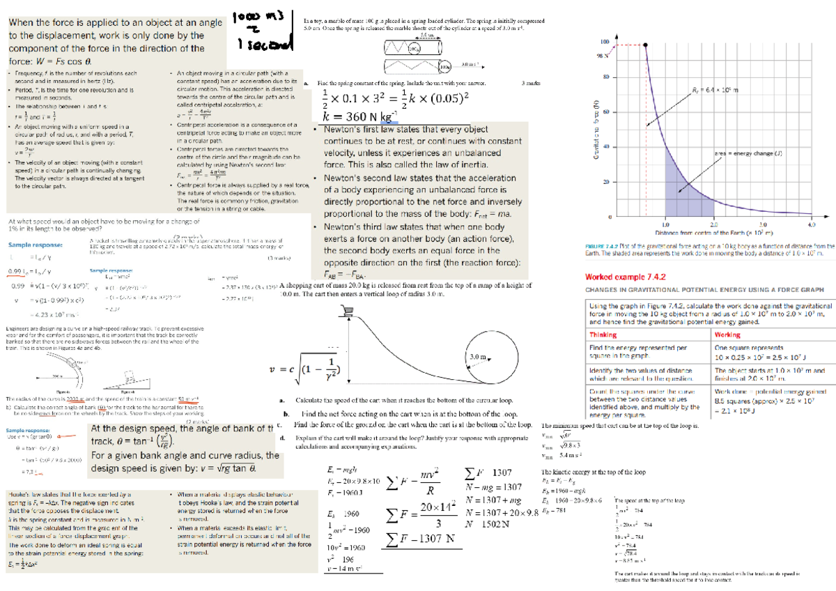 Physics Unit 3 Aos1 Cheat Sheet Key Concepts And Formulas Studocu