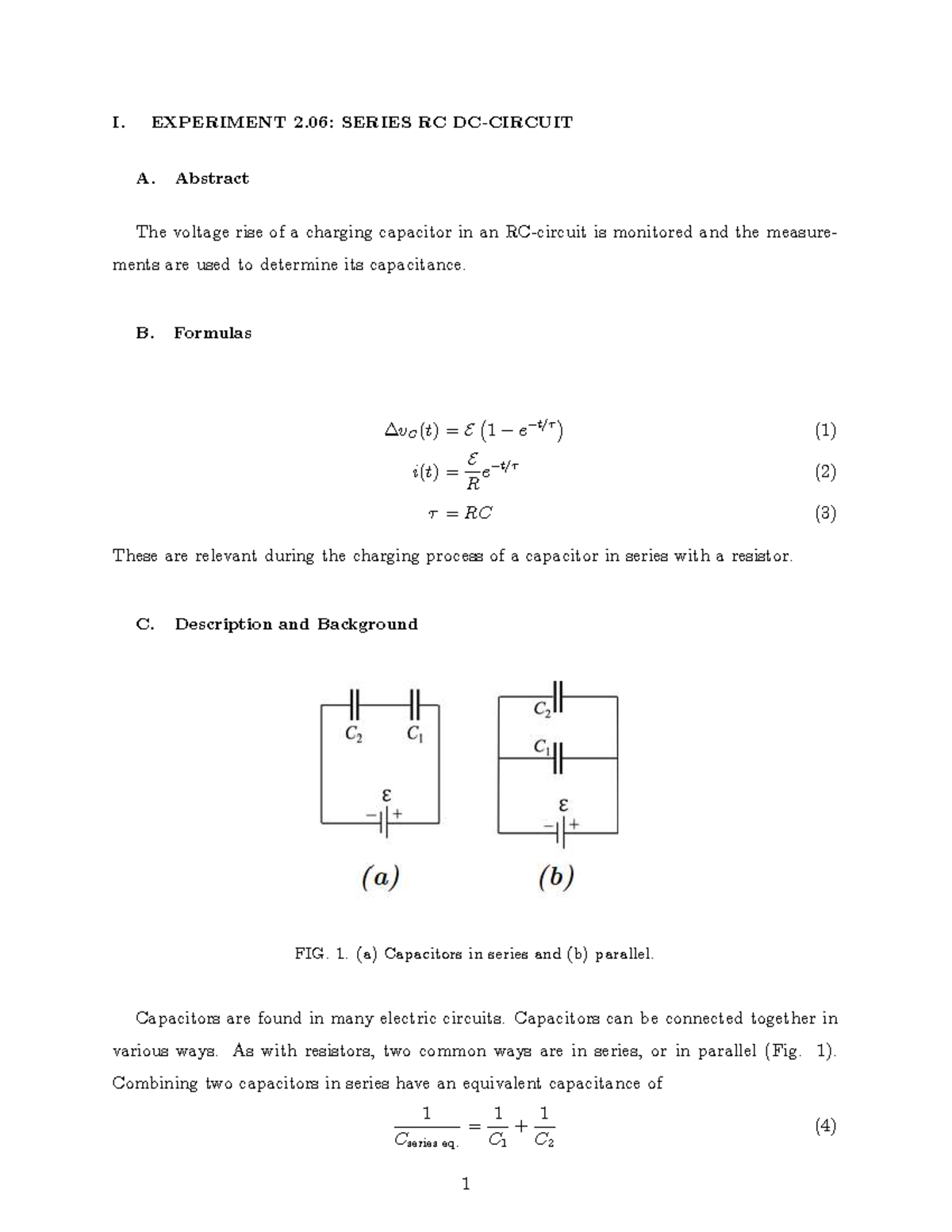 Exp2-06: Series RC Circuit Experiment and Capacitance Measurement - Studocu