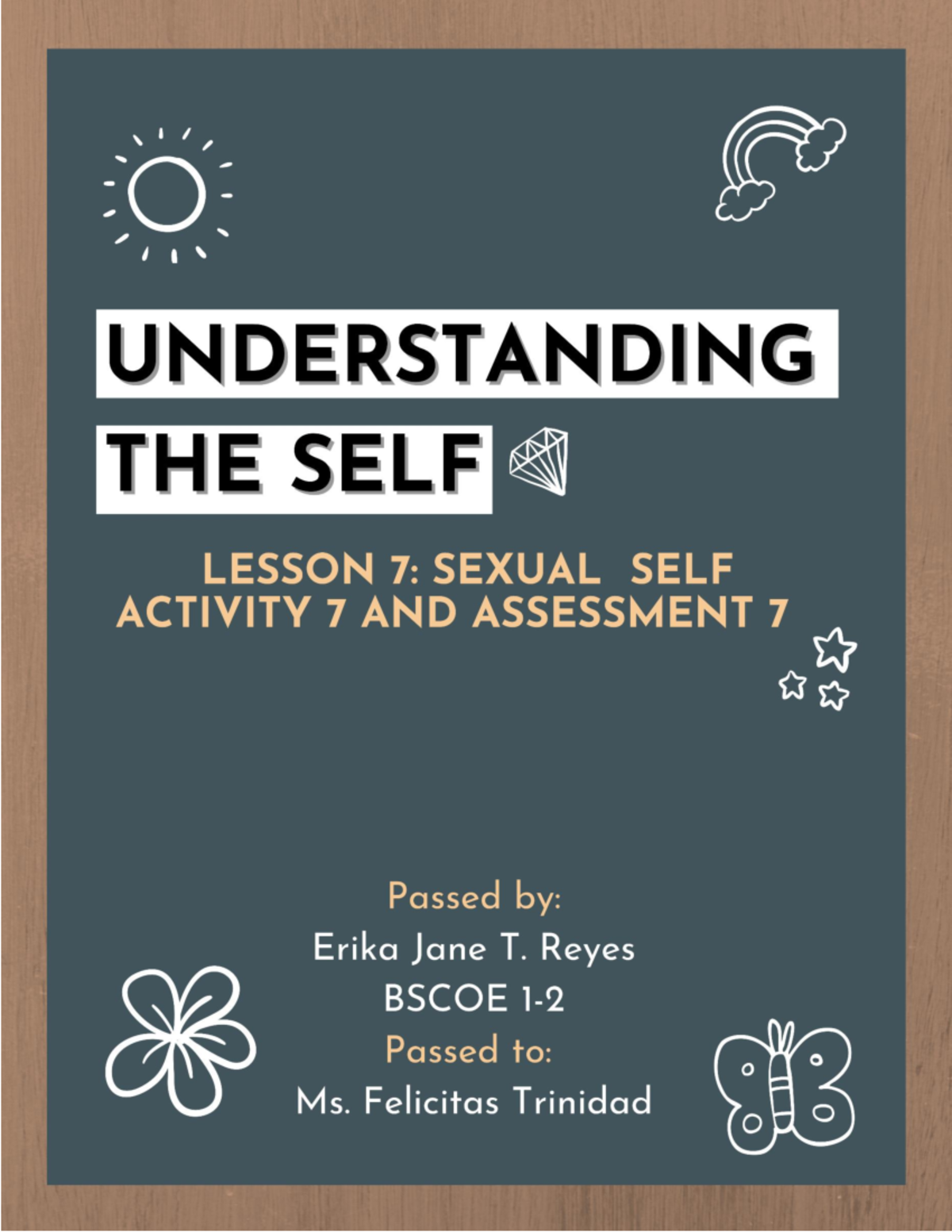 Understanding the Self Activity AND Assessment 7 The Sexual Self Lesson ...