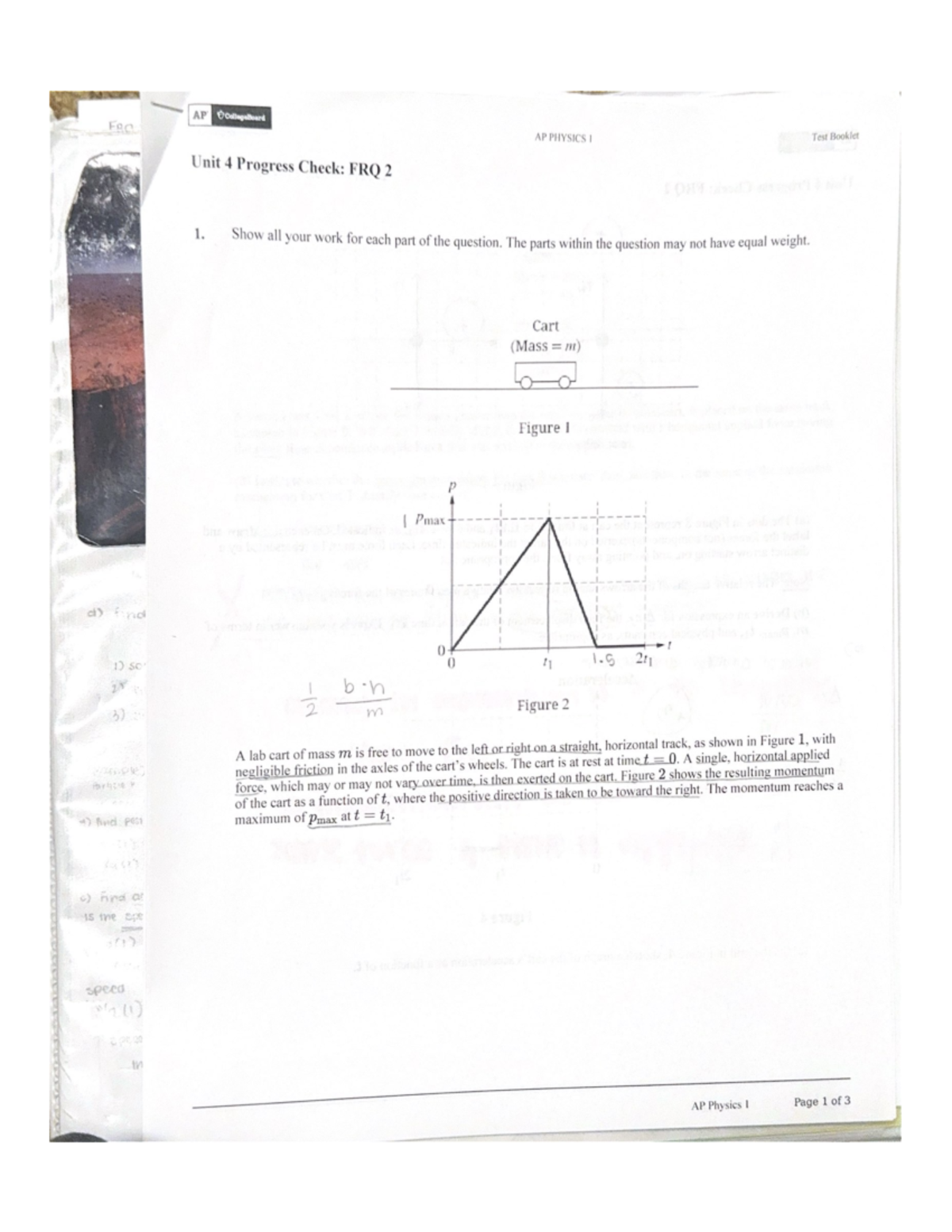 AP PHYSICS I Test Booklet - Unit 4 Progress Check: FRQ Analysis - Studocu