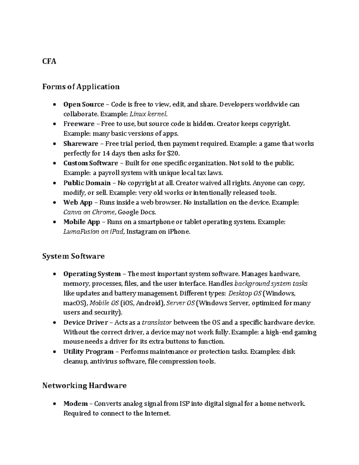 CFA-Midterm-Reviewer: Understanding Software Applications and ...