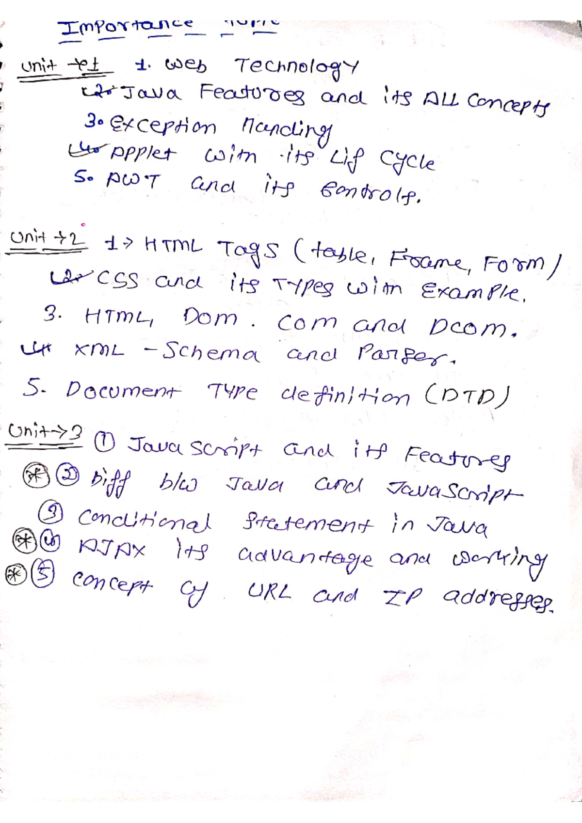 WT Web Technology & Java: Handwritten Notes on Key Concepts - Studocu