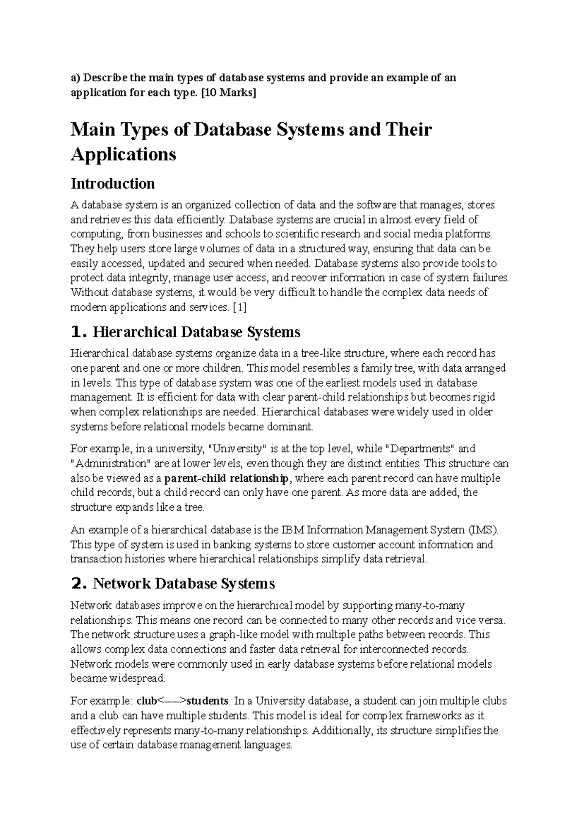 Database Systems Overview and Applications - YEAR 2 - Studocu