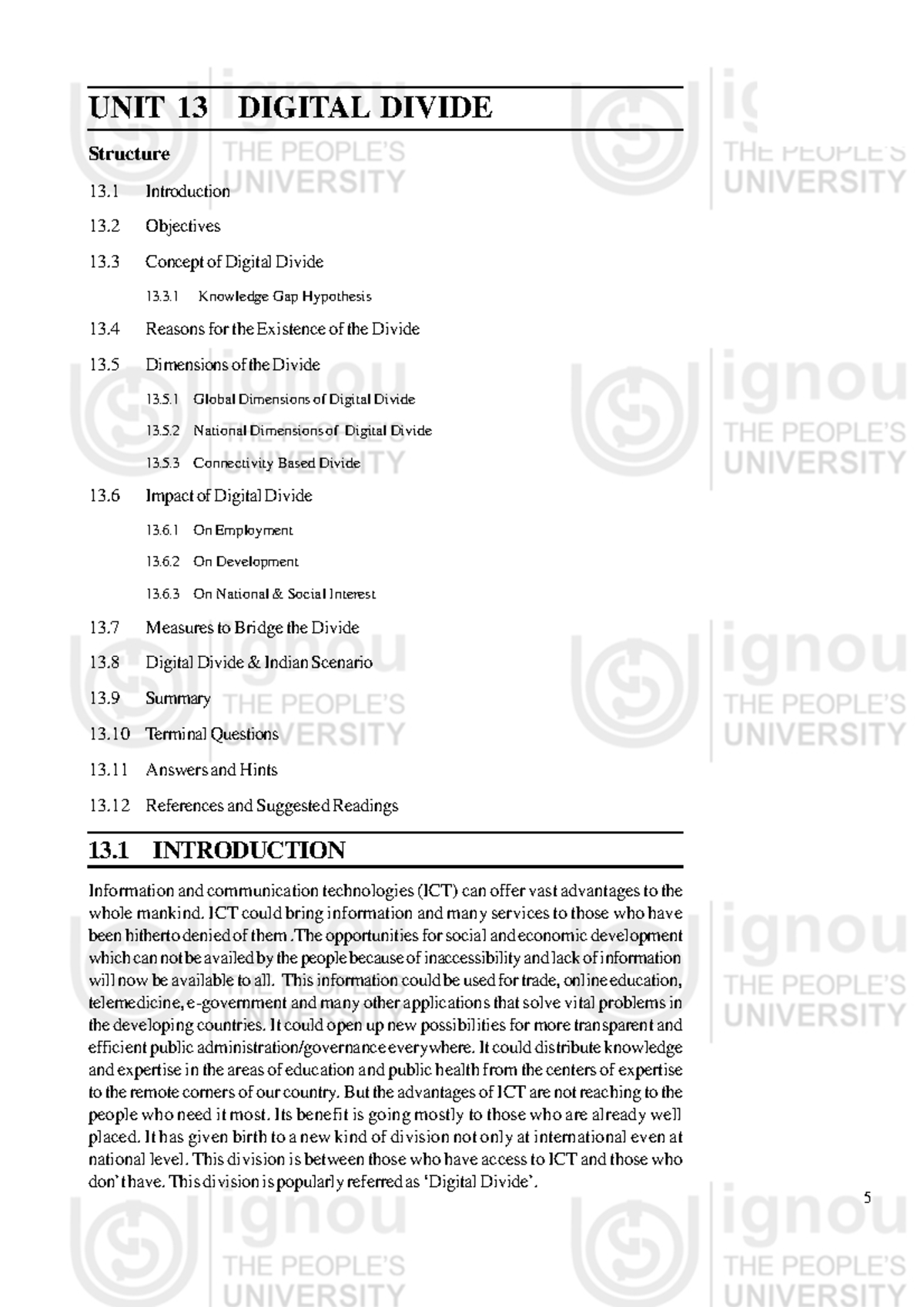 Unit 13: Understanding the Digital Divide in Social Science - Studocu