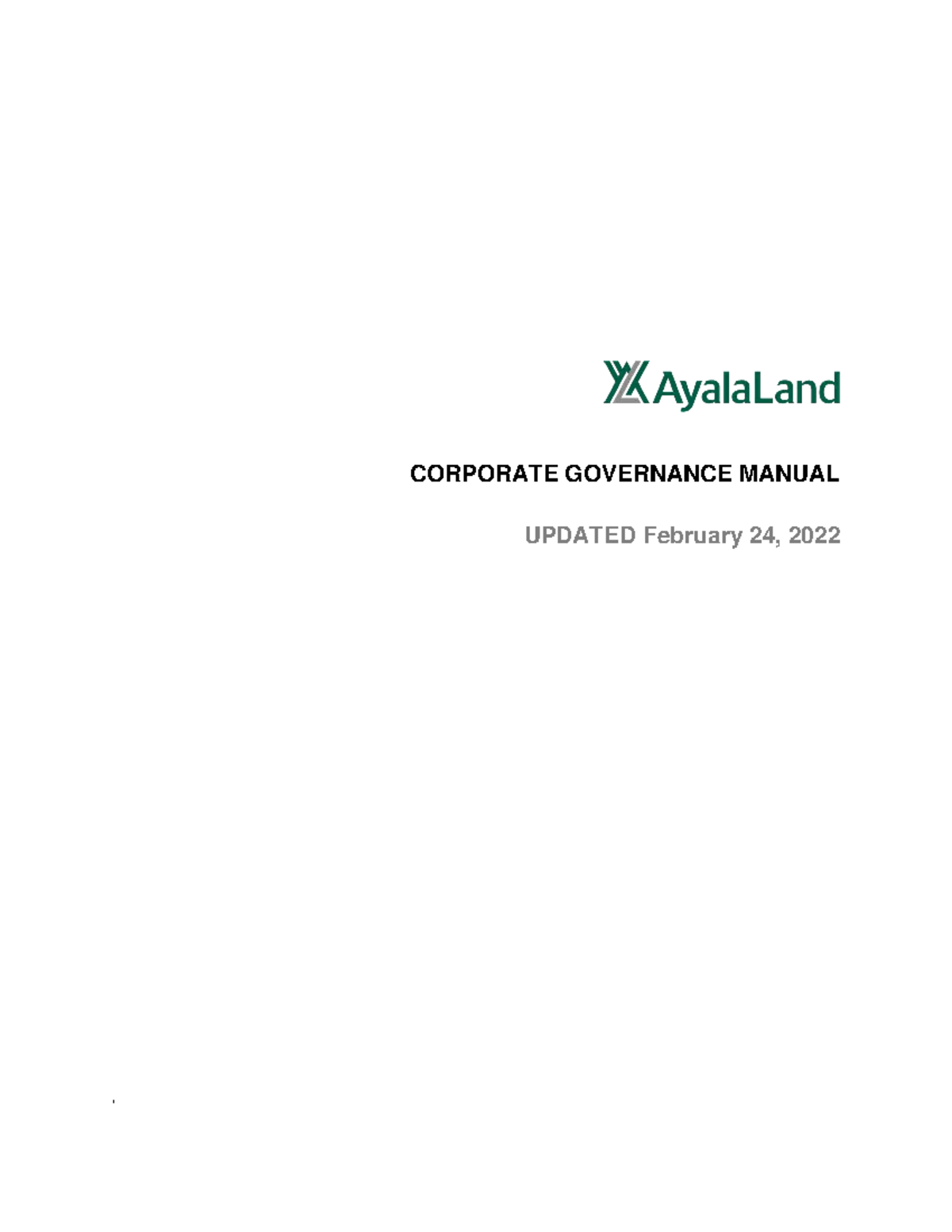ALI Corporate Governance Manual: Updated Guidelines as of Feb 2022 ...