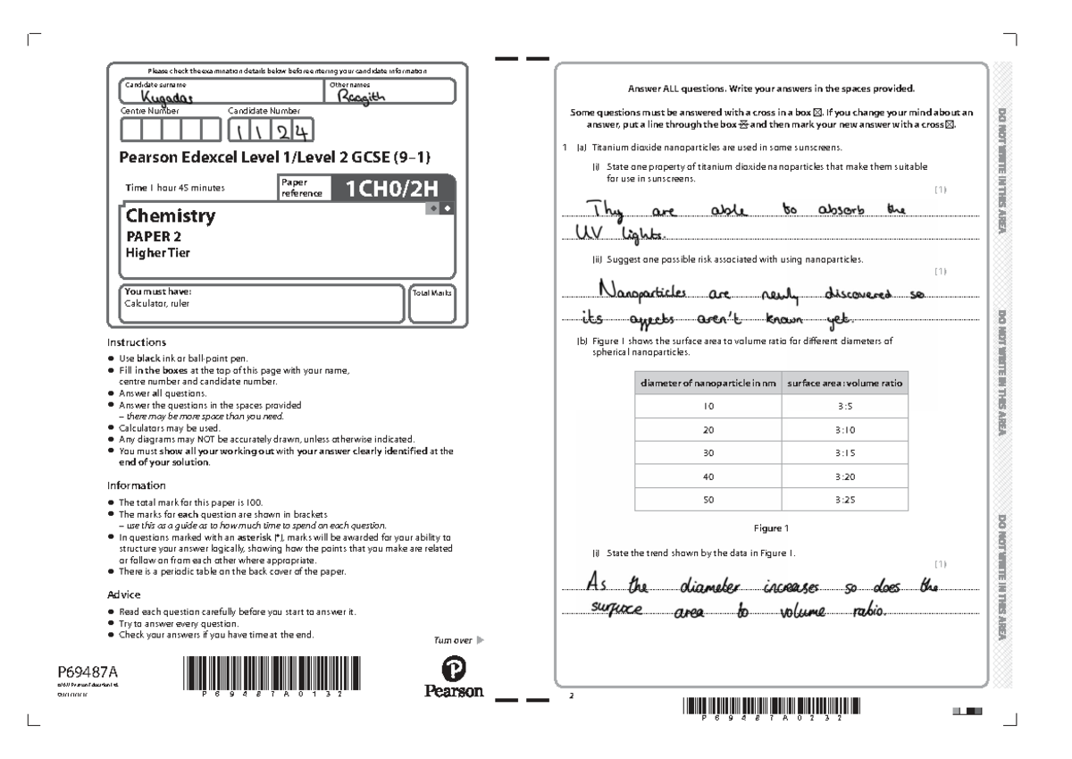 Pearson Edexcel Level 2 GCSE Chemistry Paper 2 Exam Details and ...