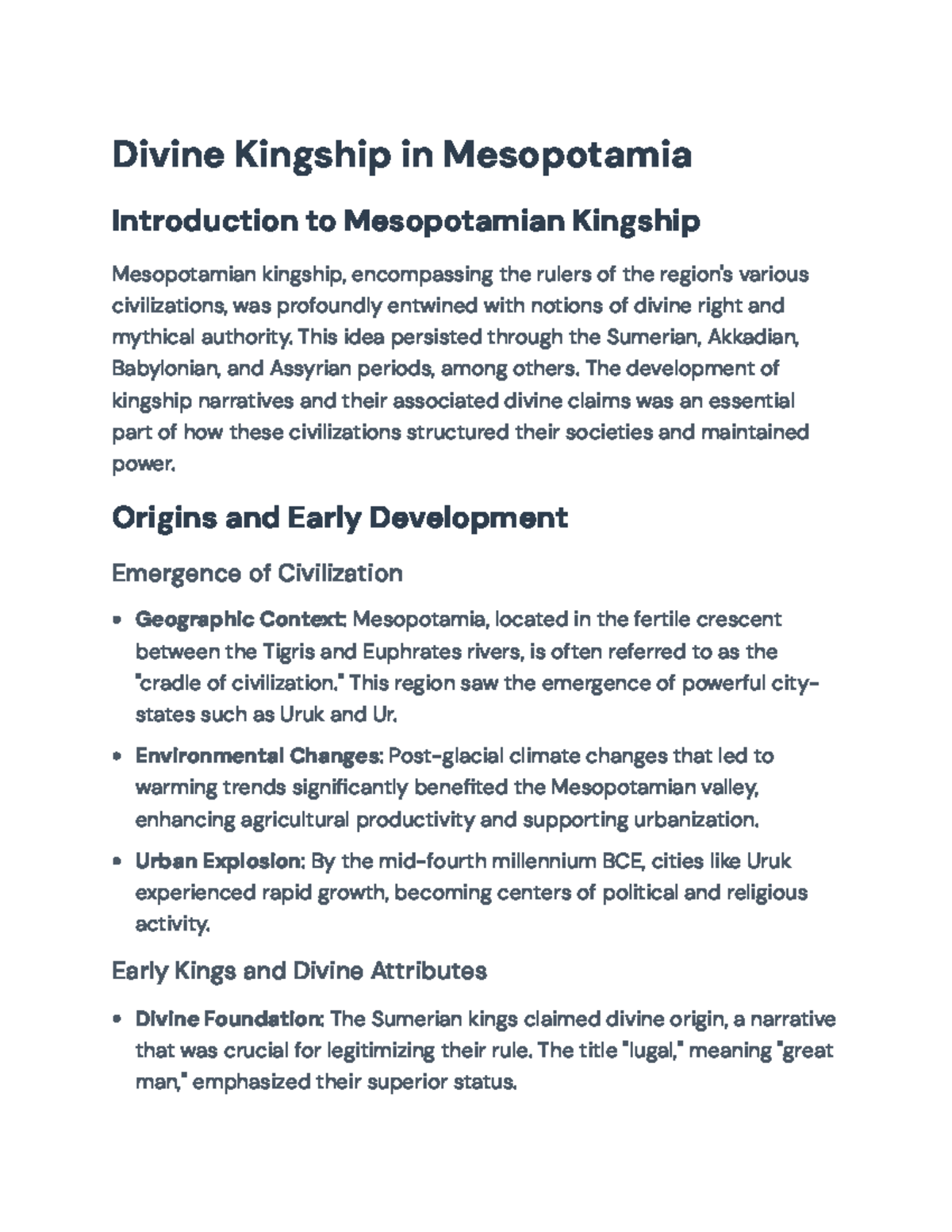 Divine Kingship in Mesopotamia: Narrative, Rituals, and Legacy - Divine ...