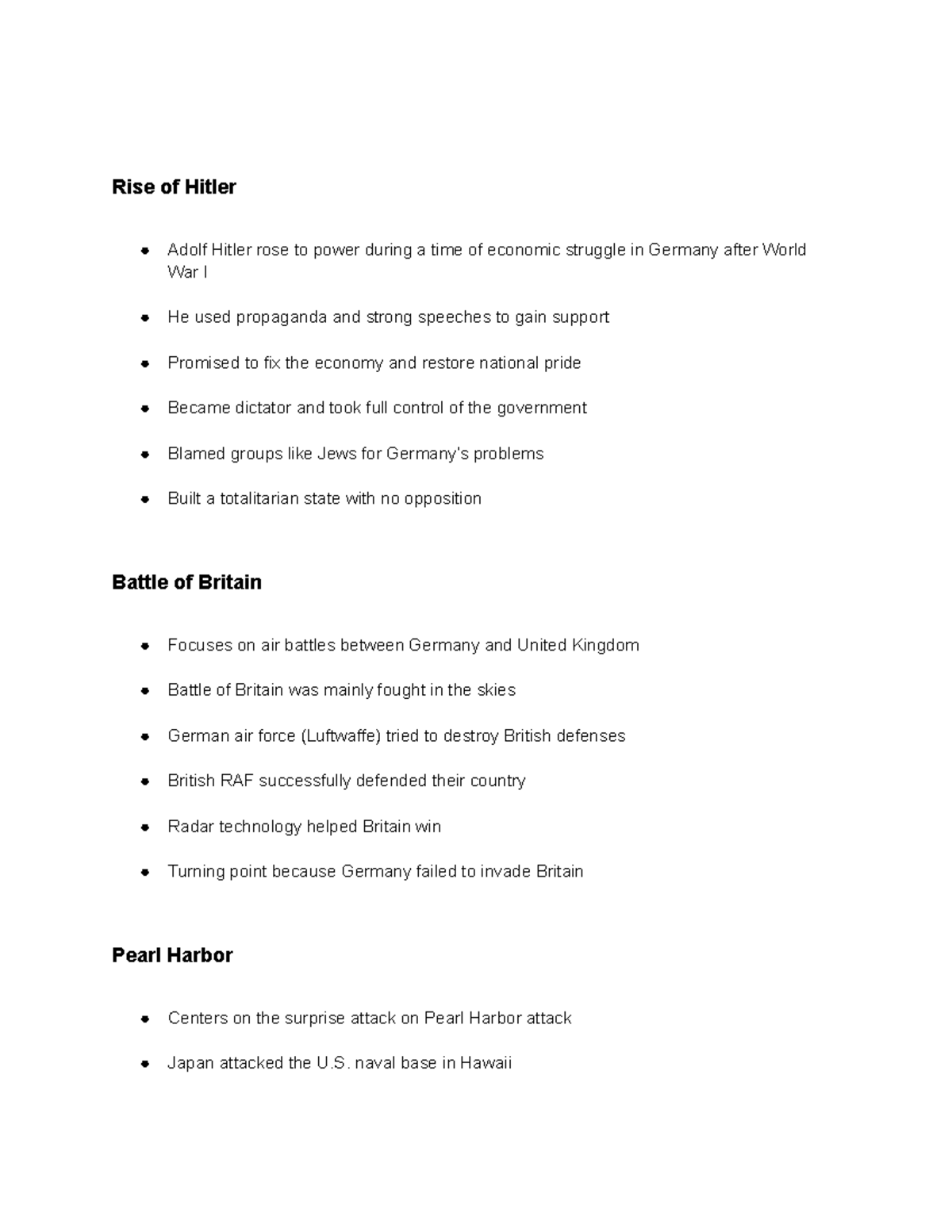 DVD Notes on WWII: Rise of Hitler, Battle of Britain & Pearl Harbor ...