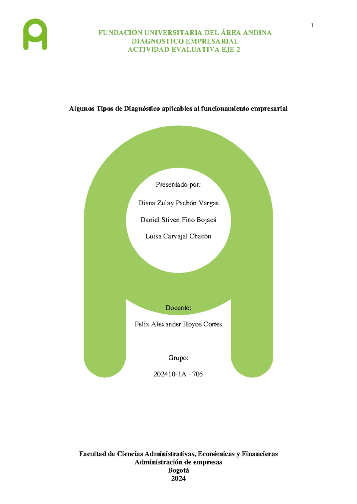 Diagnóstico Empresarial - Actividad Evaluativa EJE 2 (Adm. Empresas 202410-1A) - Studocu