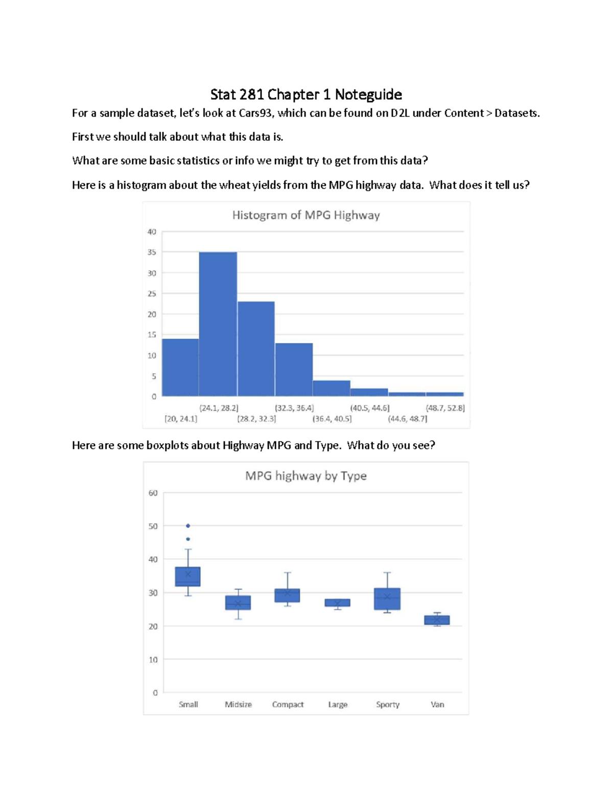 Stats 281 Chapter 1 Noteguide: Understanding Data & Experiments - Studocu