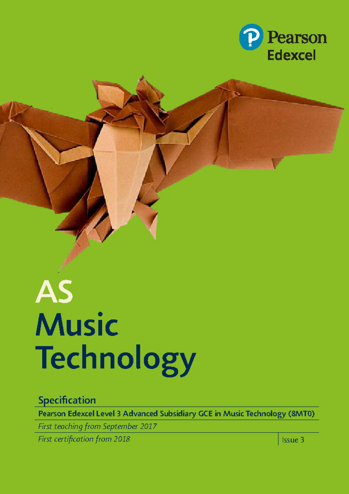 Pearson Edexcel Level 3 GCE Music Technology Specification Overview ...