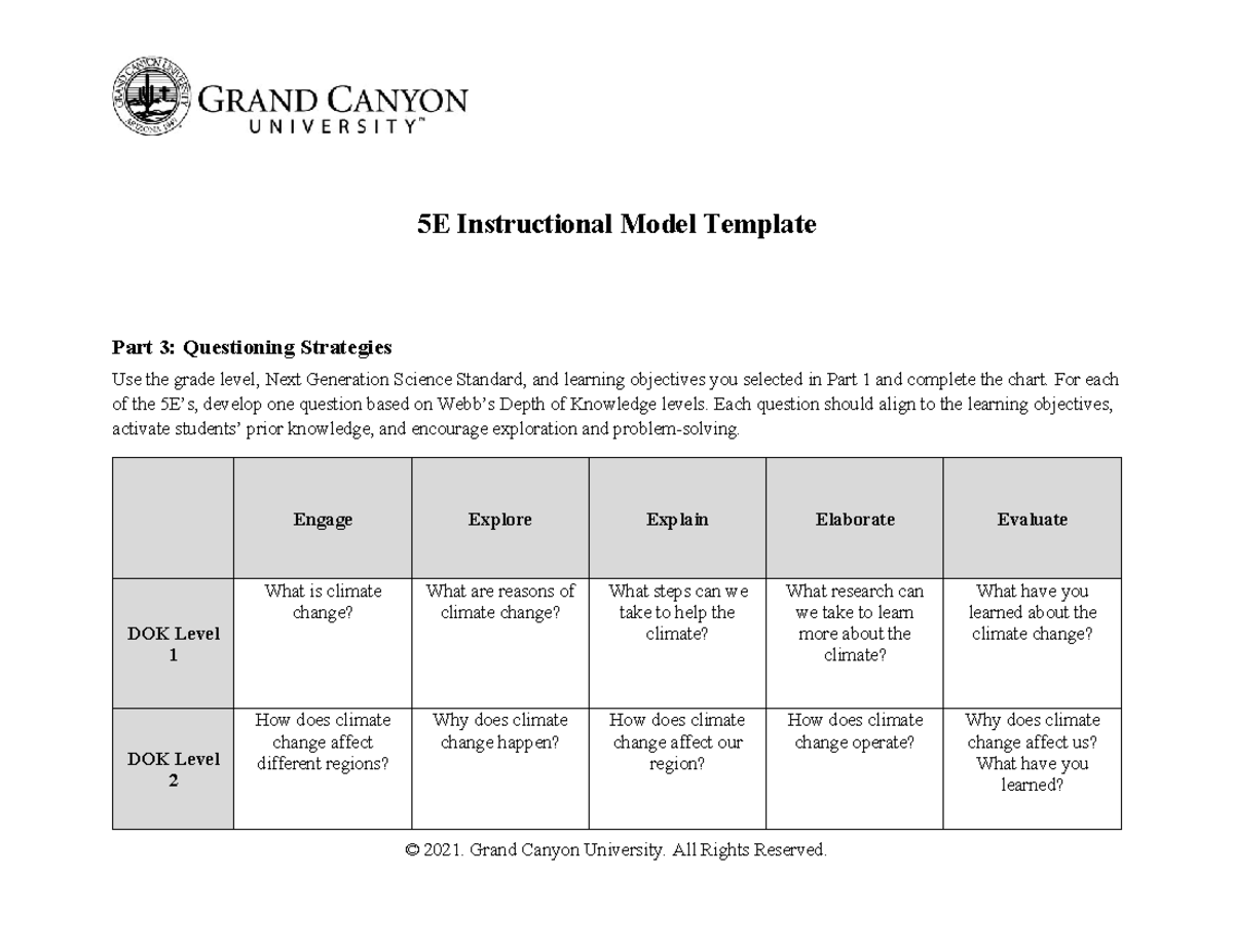 creating and managing engaging learning enviroments - 5E Instructional ...