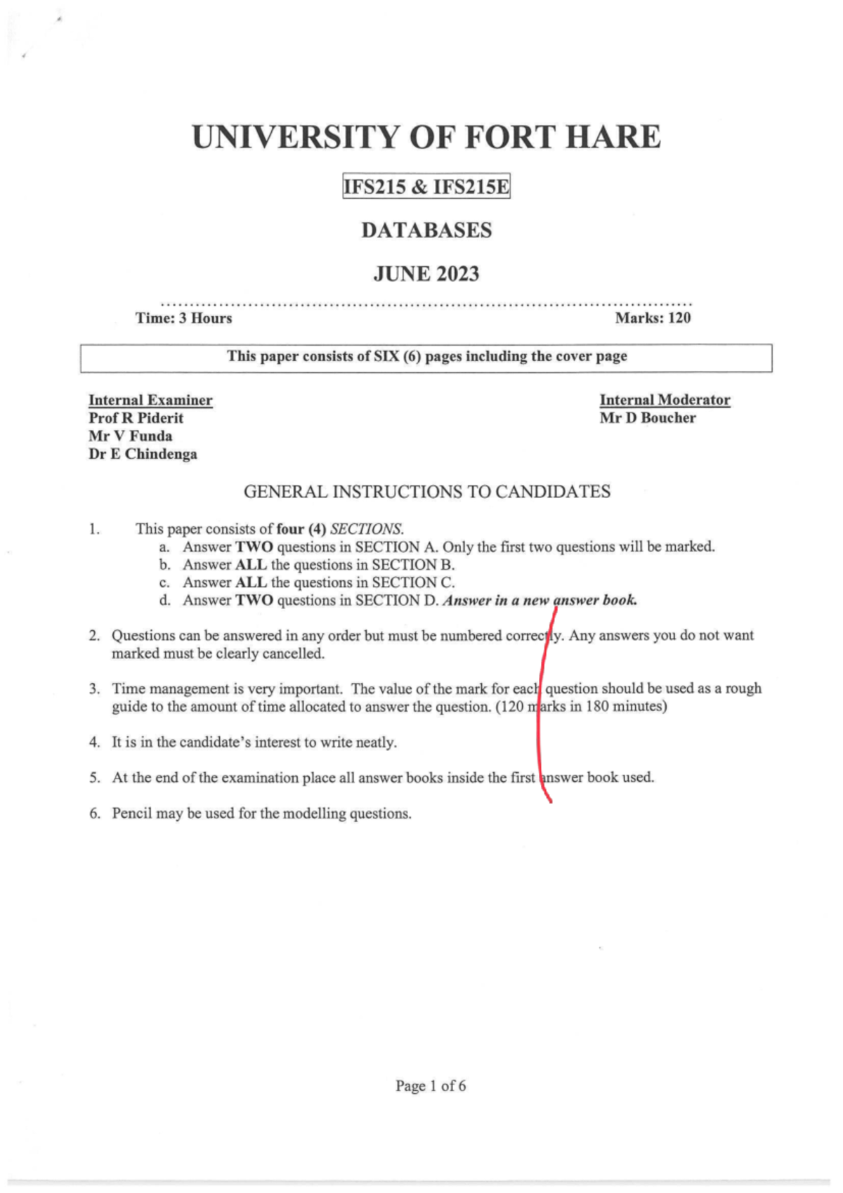 IFS215 Database Final Exam June 2023 - Past Paper Practice - Studocu