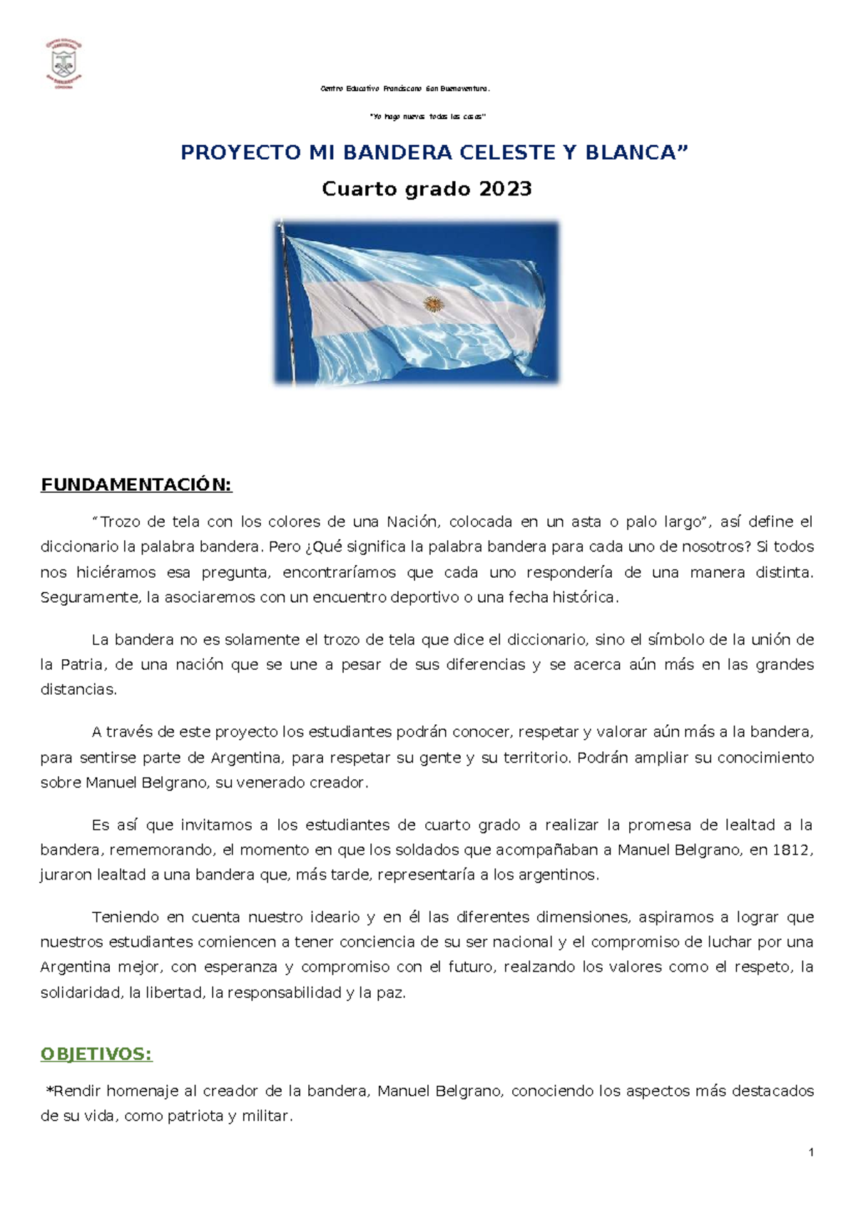 Proyecto de La Bandera: Promesa de Lealtad a la Bandera en 4to Grado ...