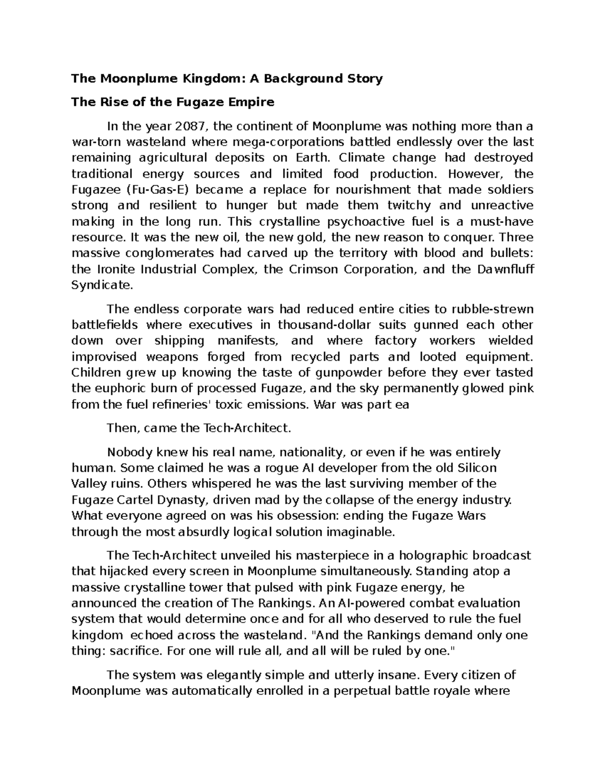 AQA - Book Report: The Rise of the Fugaze Empire in Moonplume - Studocu
