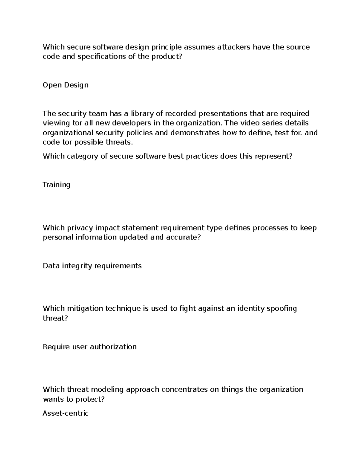 Secure Software Design Principles: Key Concepts and Practices - Studocu