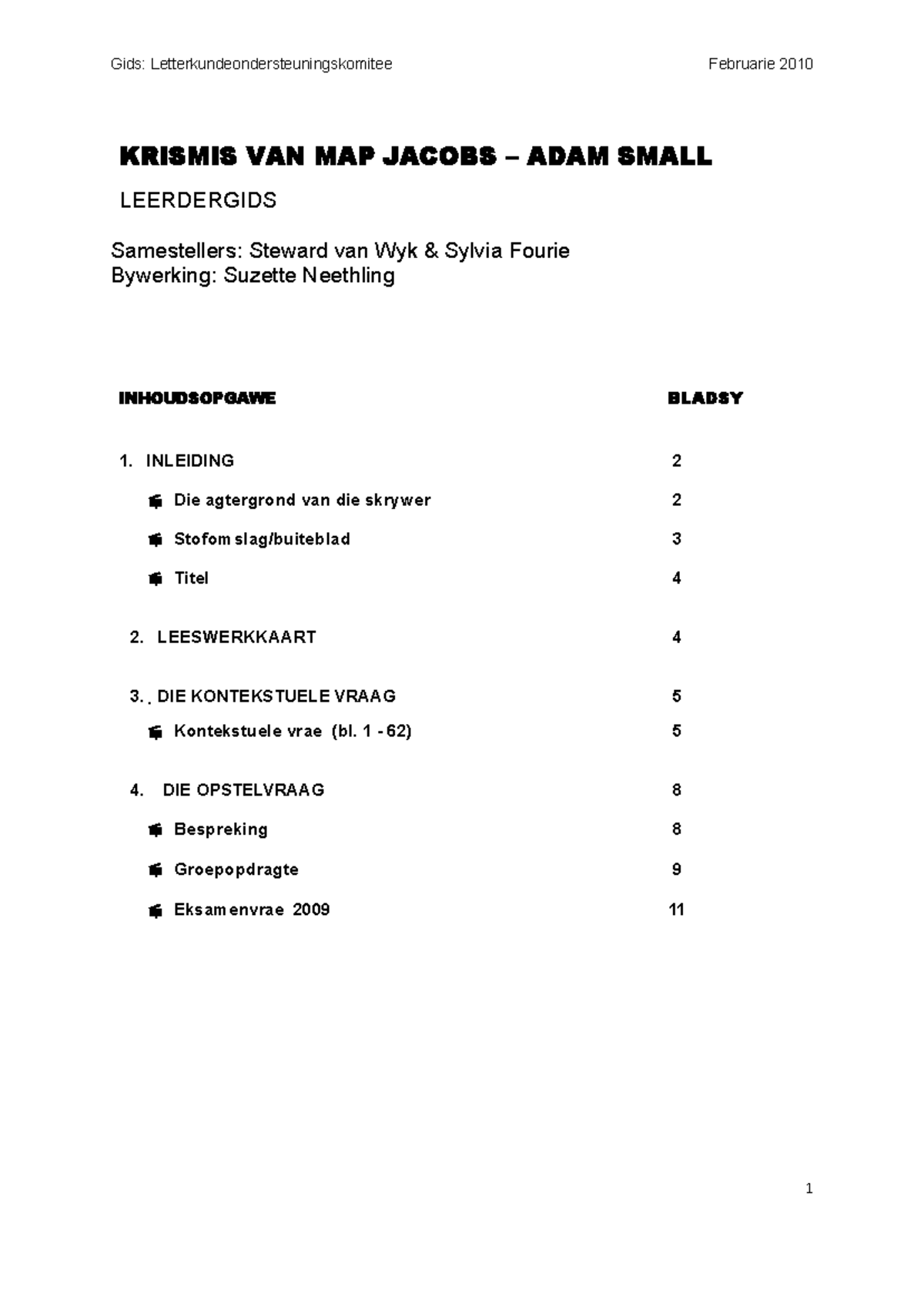 Krismis van Map Jacobs – Graad 12 Leerdergids en Opstelvrae - Studocu
