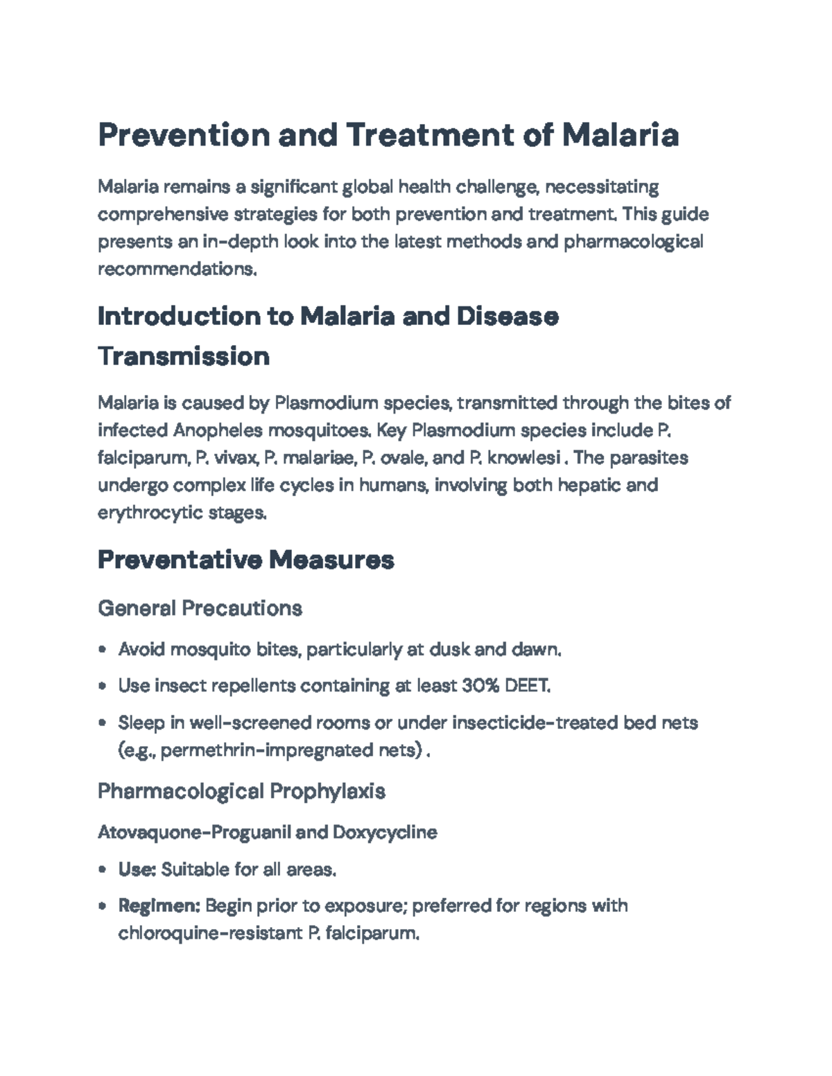 Comprehensive Guide on Malaria Prevention and Treatment Strategies ...