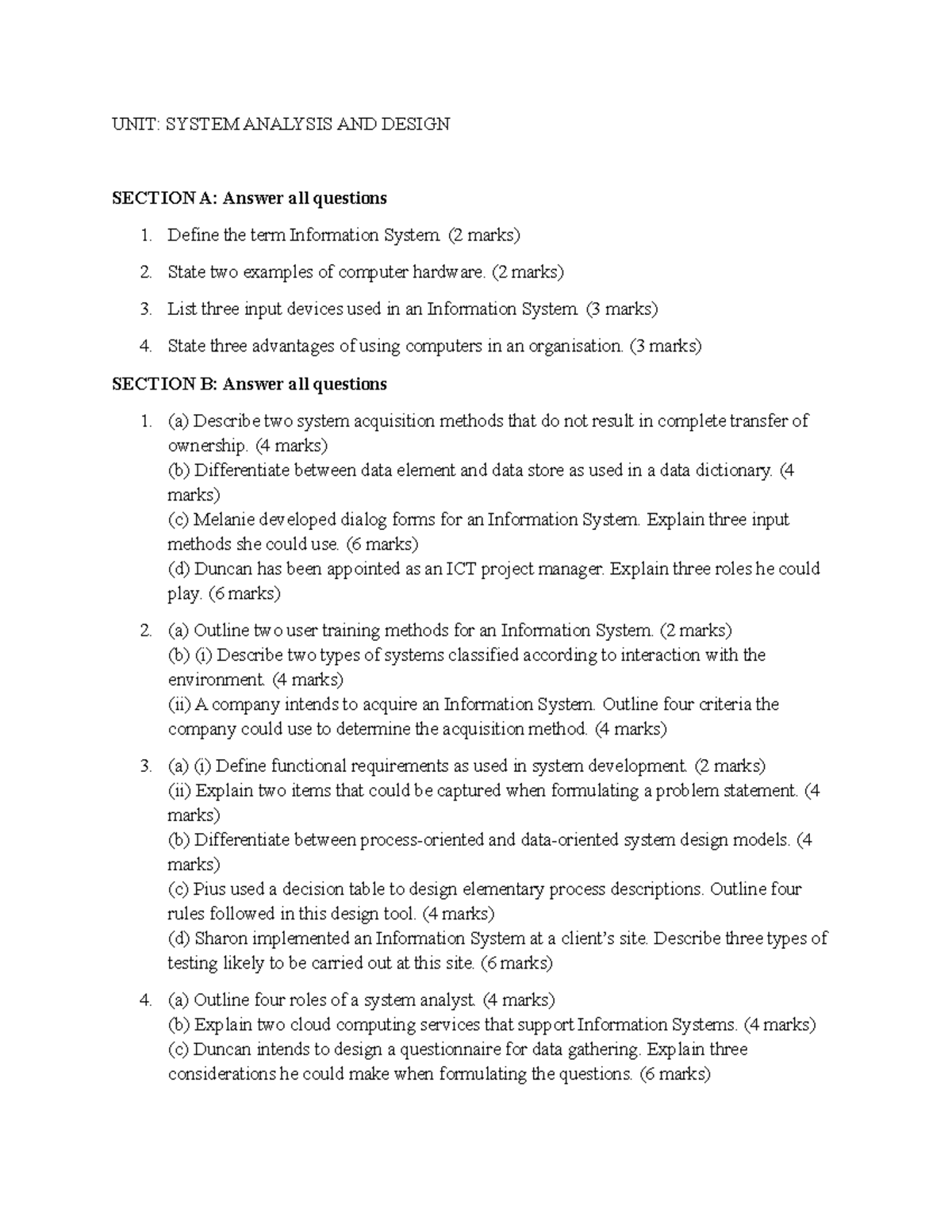 System Analysis and Design: Comprehensive Study Guide - Studocu
