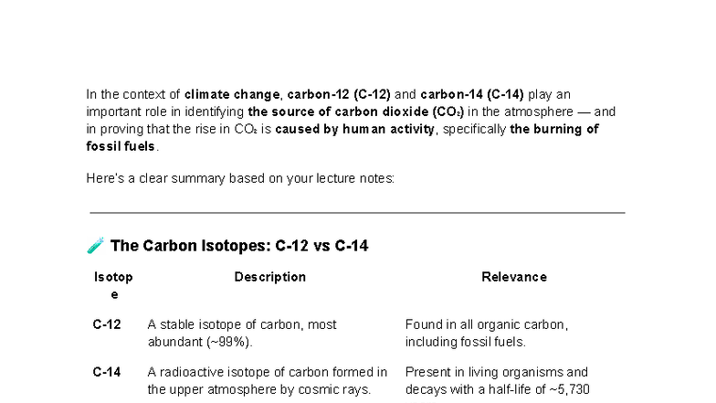 C14 C12 - carbon - In the context of climate change, carbon-12 (C-12 ...