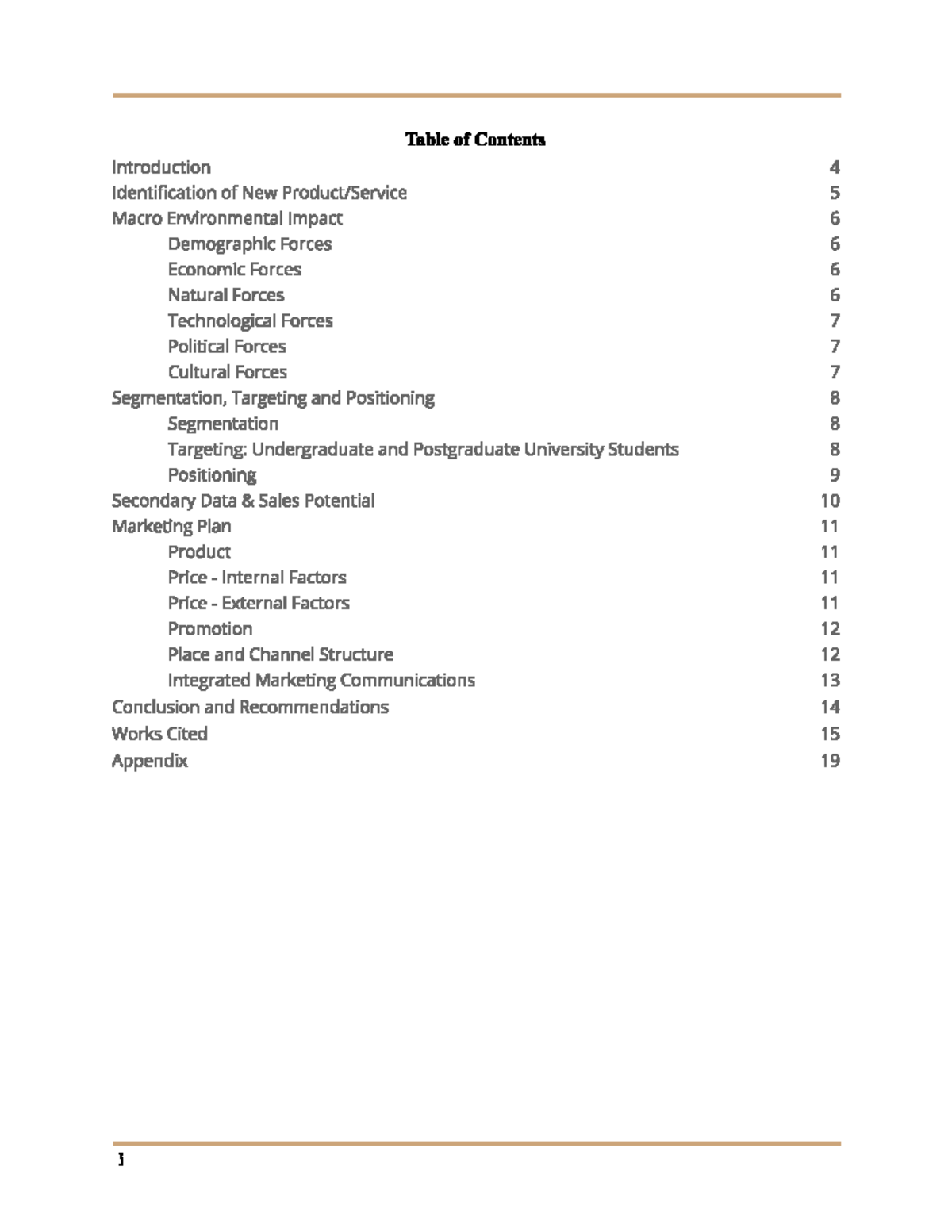 Sample Final Project - Table of Contents Introduction 4 Identification ...