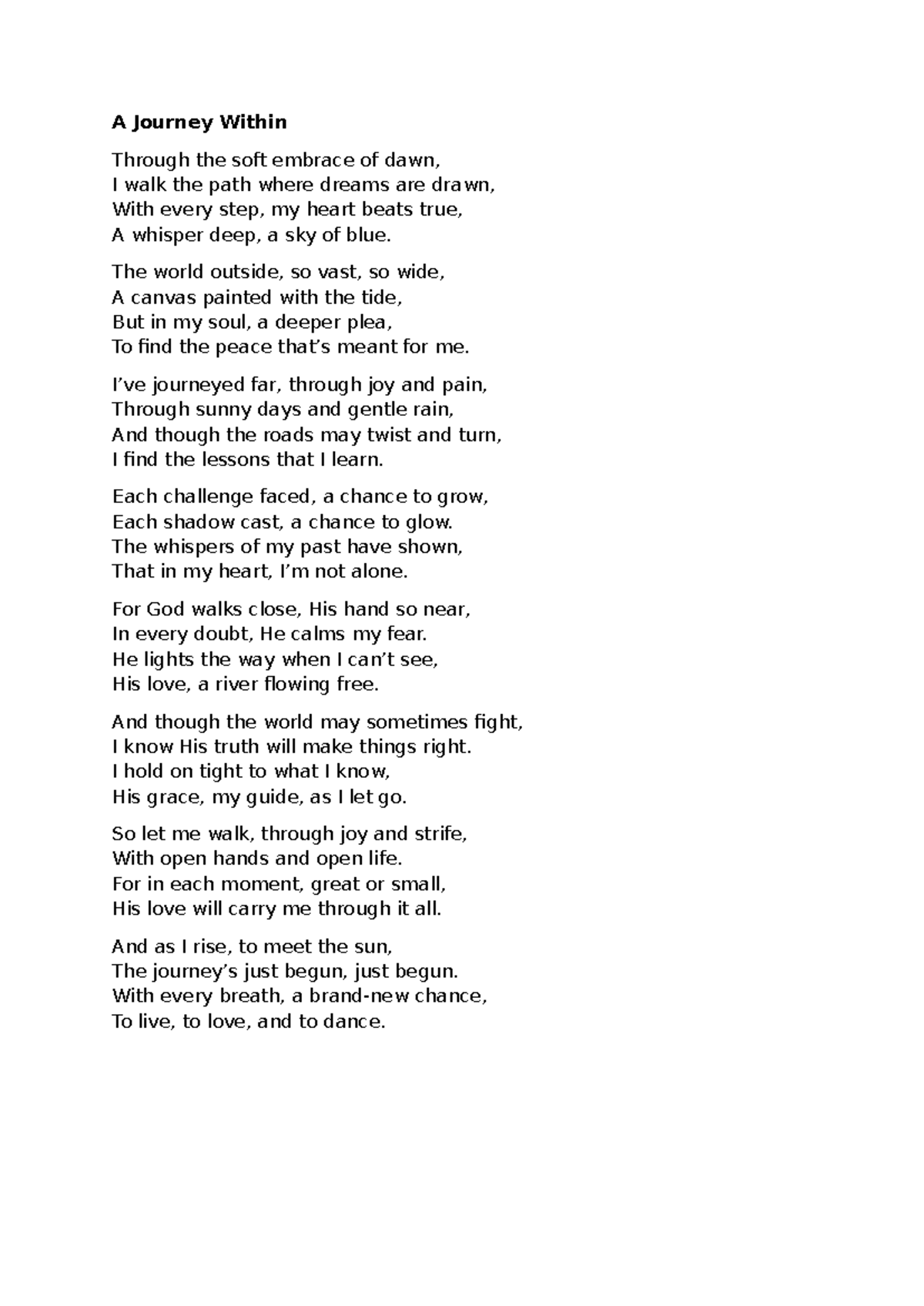 A Journey Within - a poem for you! - A Journey Within Through the soft ...