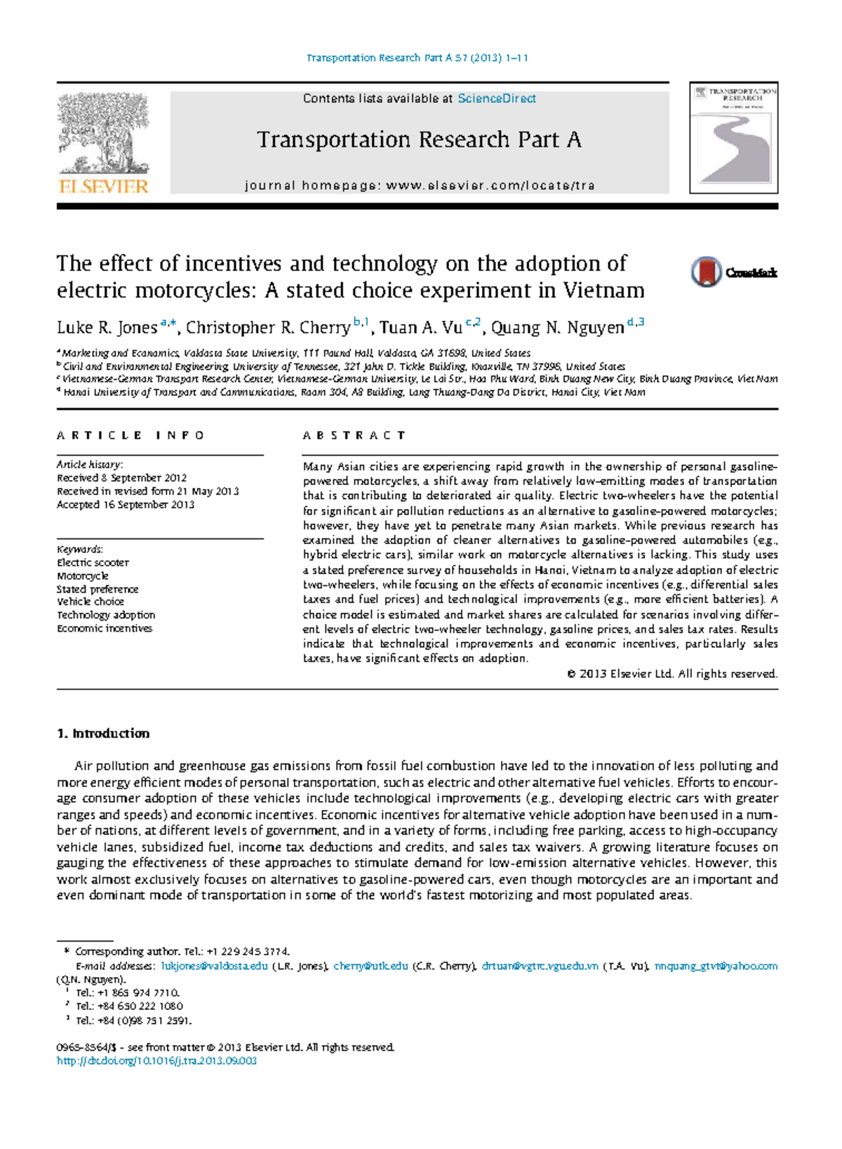 The Effect of Incentives and Technology on Electric Motorcycle Adoption ...