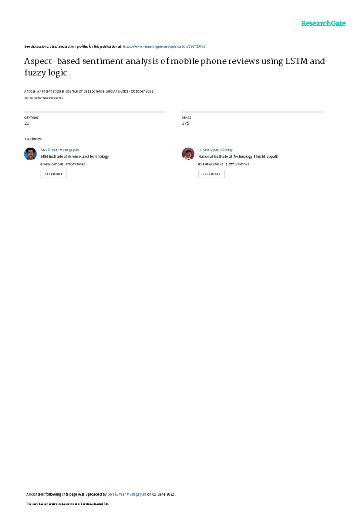 Aspect-Based Sentiment Analysis of Mobile Phone Reviews (LSTM & Fuzzy ...