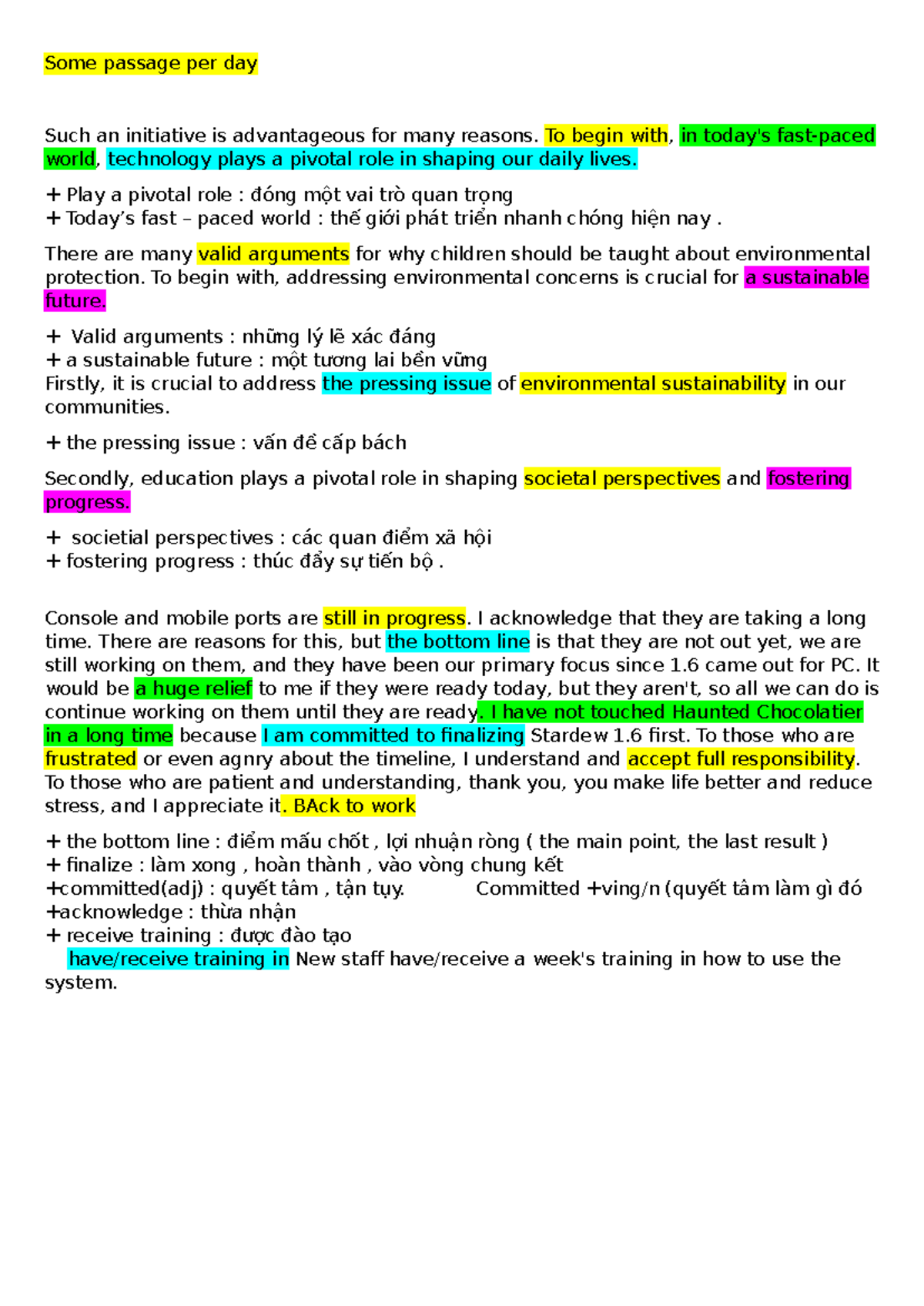 Some passage per day - basic for ielts - Some passage per day Such an ...