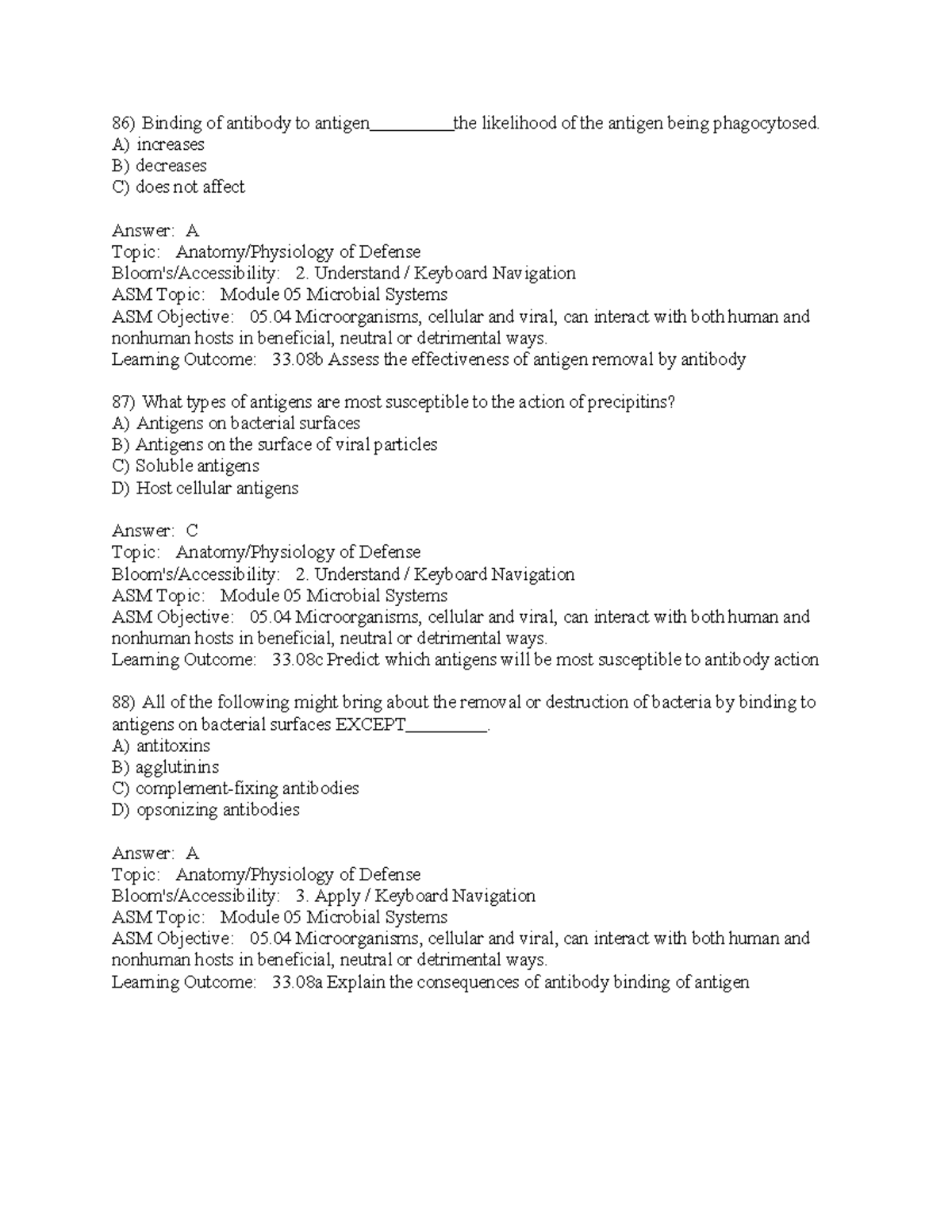 Test Bank for Prescott's Microbiology 12th Ed. - Antibody & Antigen ...