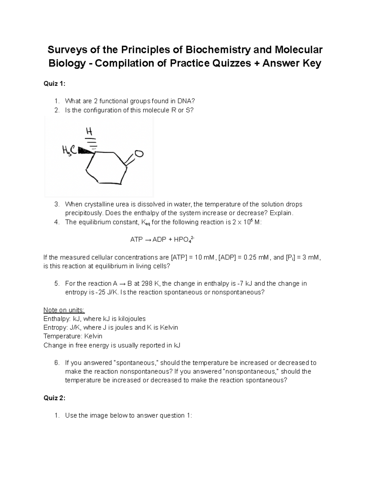 MCB 102 - Practice Quizzes Compilation with Answer Key for Finals - Studocu