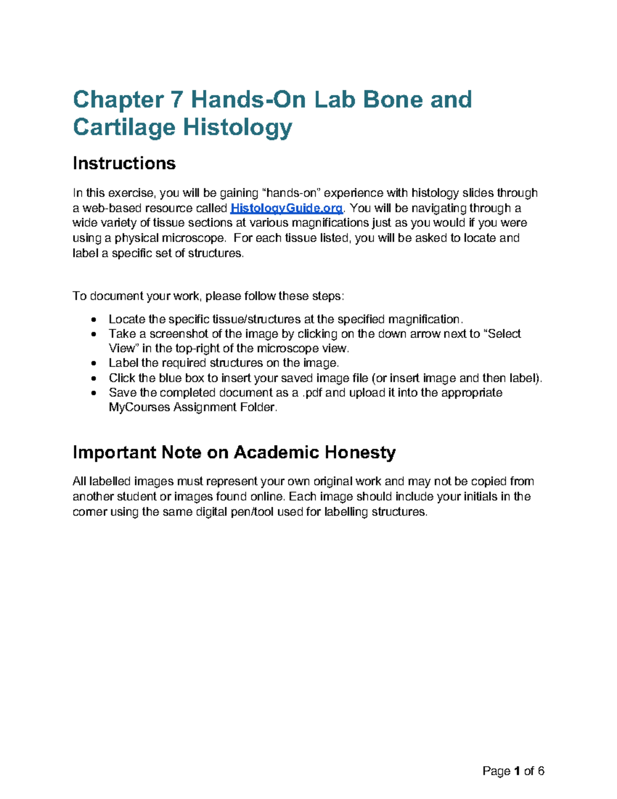 Chapter 7 Hands On Lab - Bone and Cartilage Histology - Chapter 7 Hands-On Lab Bone and ...