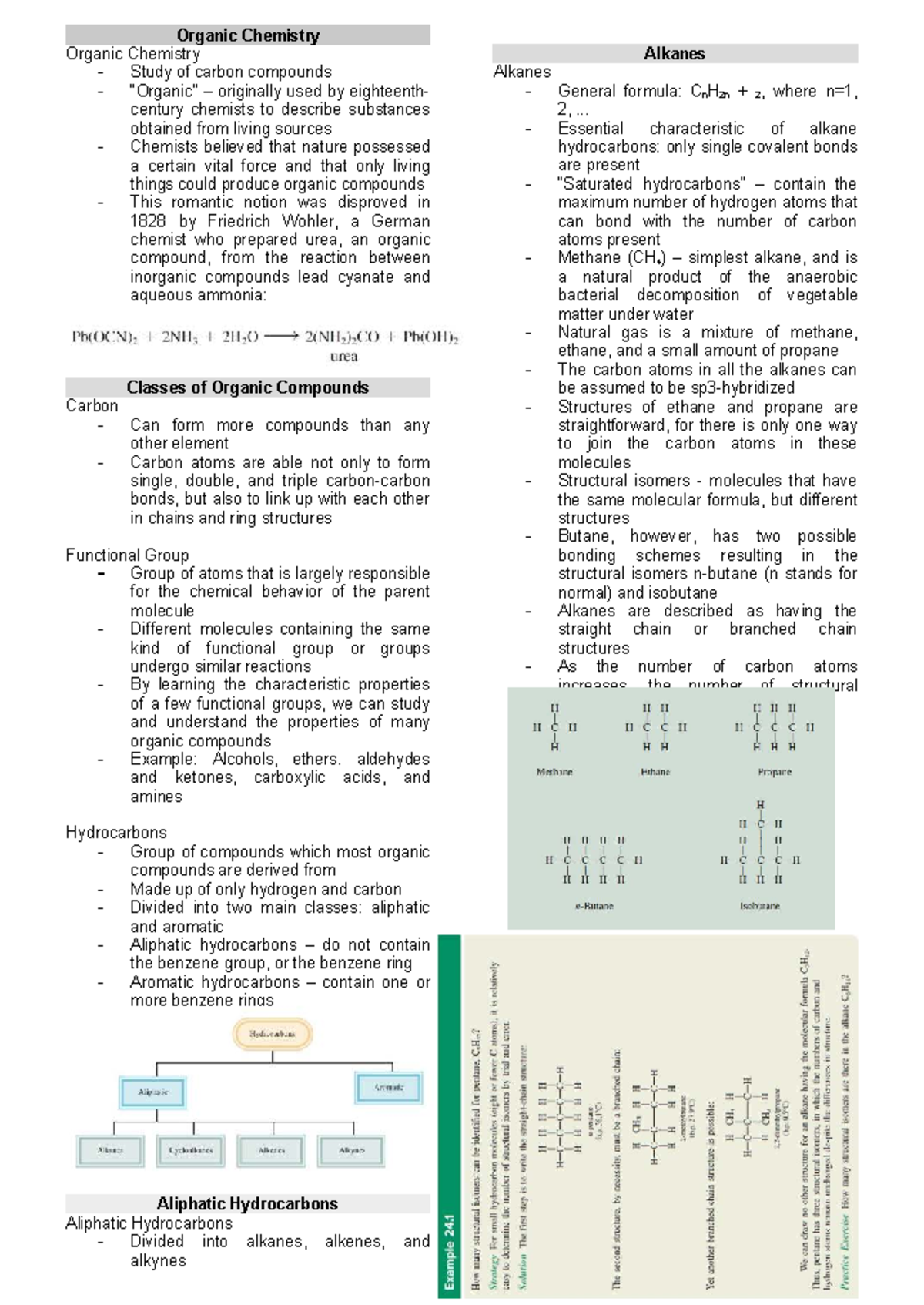 Organic Chemistry (CHEM 101) Study Notes on Hydrocarbons - Studocu