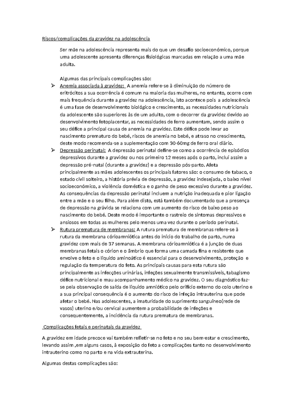 Complicações da Gravidez na Adolescência: Aspectos Fisiológicos e ...