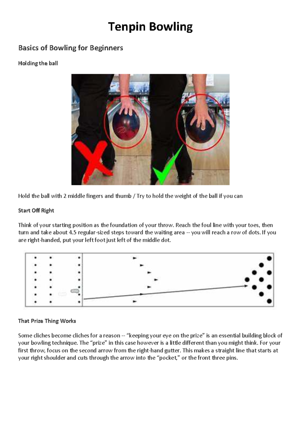 Tenpin Bowling Basics for Beginners: A Guide to Your First Game - Studocu