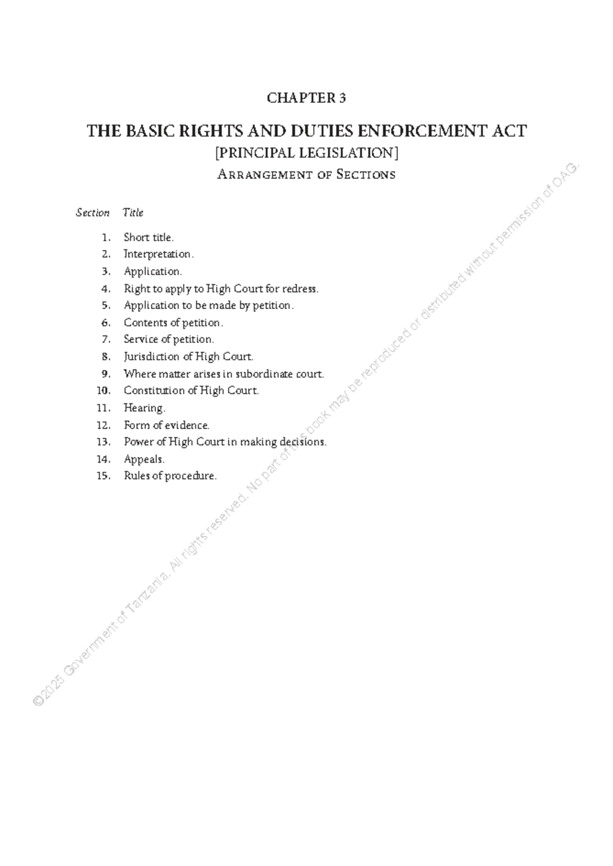 CHAPTER 3: BASIC RIGHTS AND DUTIES ENFORCEMENT ACT - R.E. 2023 - Studocu