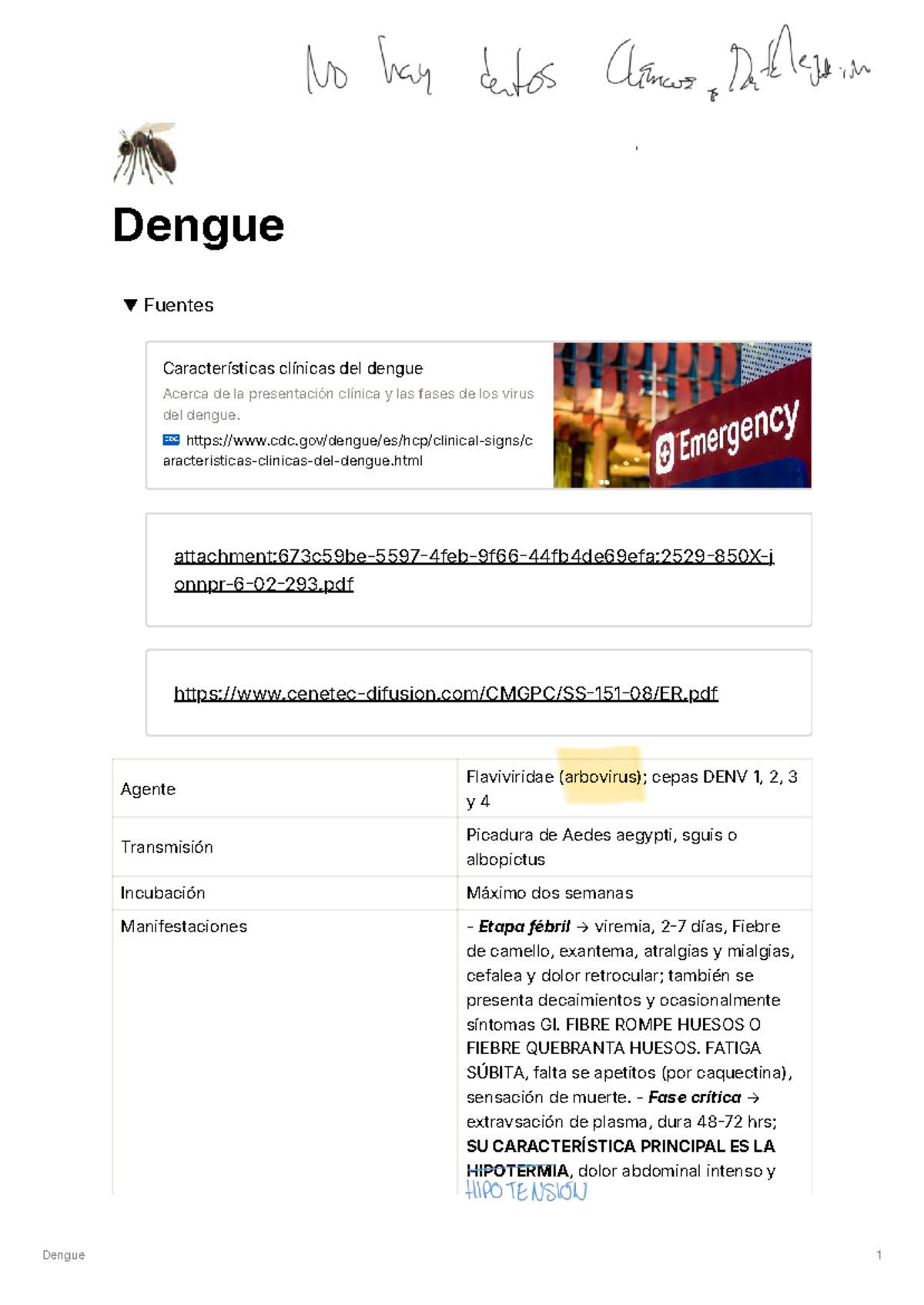 Características Clínicas y Diagnóstico del Dengue (DENG 101) - Studocu