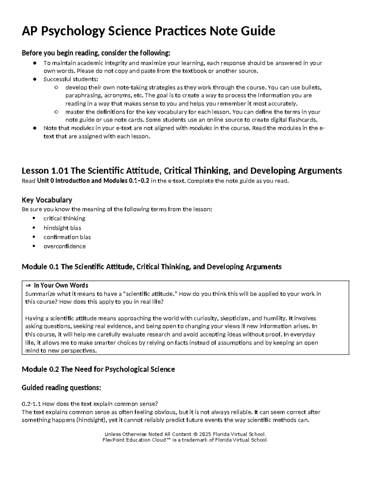 AP Psychology Science Practices Note Guide: Research Methodologies ...