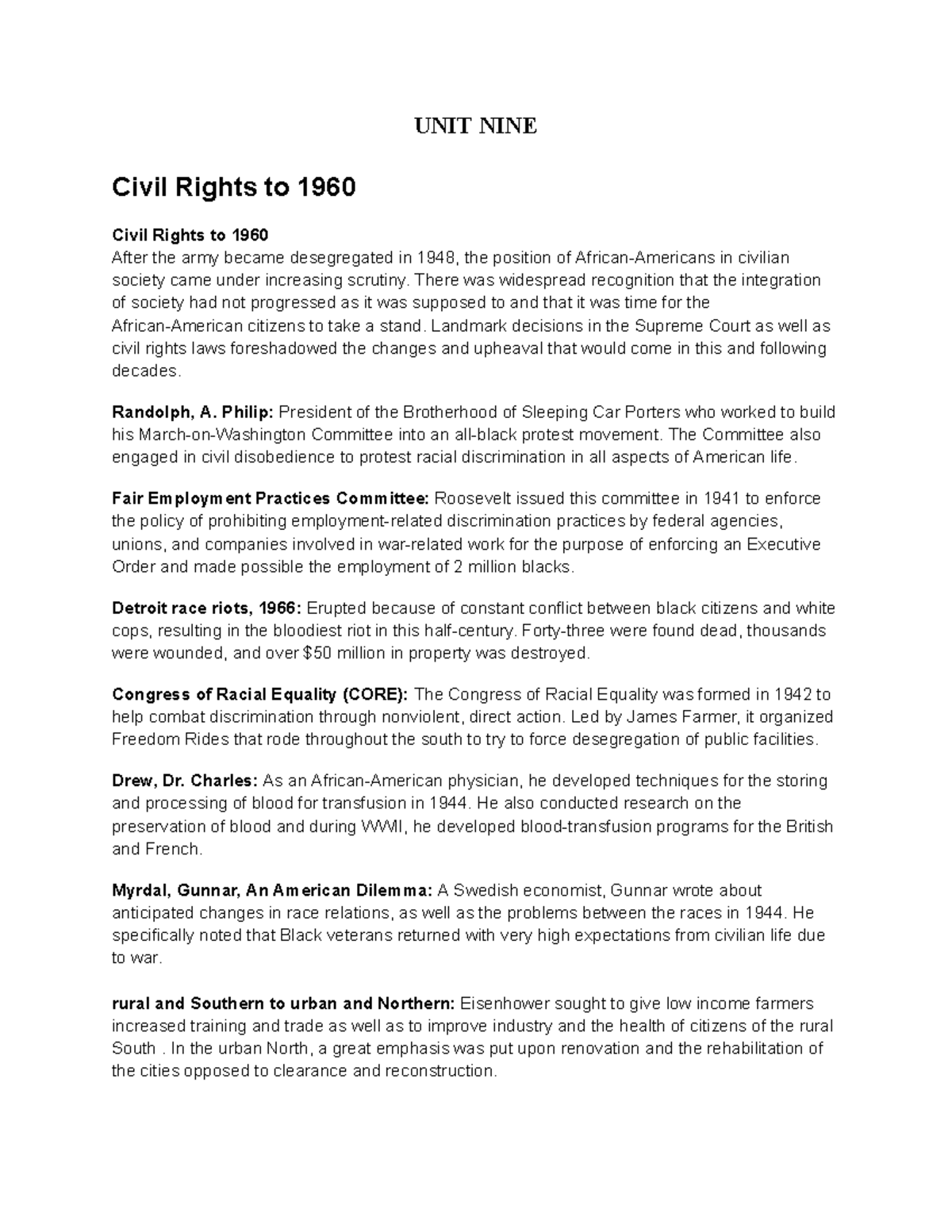 APUSH Unit 9 Notes: Civil Rights Movements and Foreign Policy ...